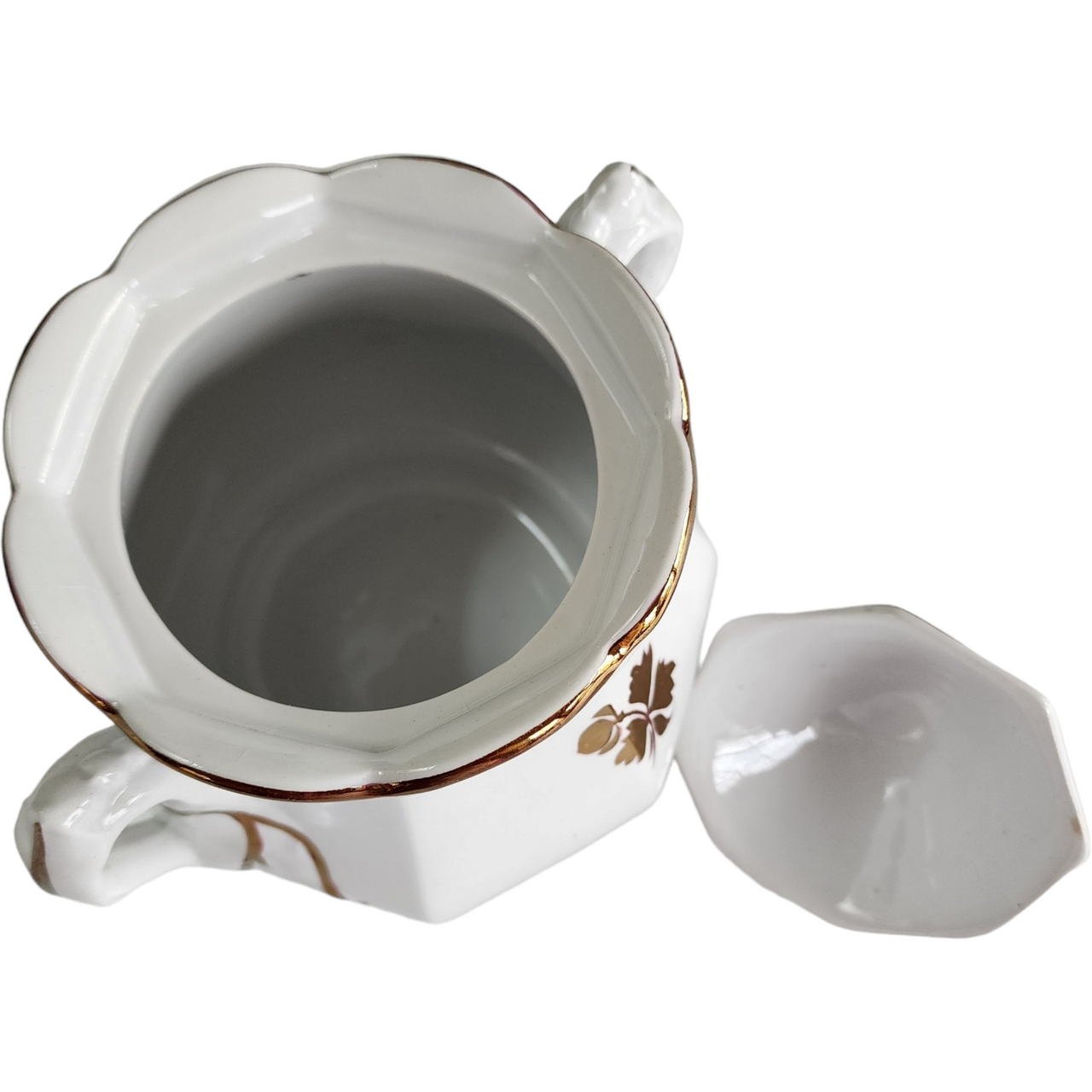 Anthony Shaw Tea Leaf Copper Lustre Ironstone Oversize Sugar Bowl & Lid