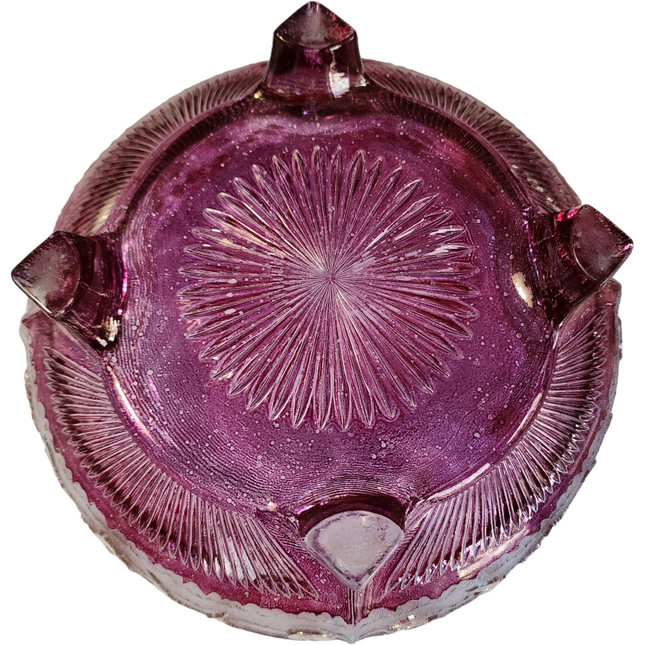 9" US Glass Delaware Ruby Flash Gold Accent Footed Bowl