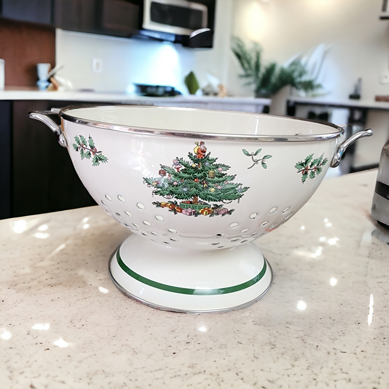 Spode Christmas Tree 3 Quart Metal Colander