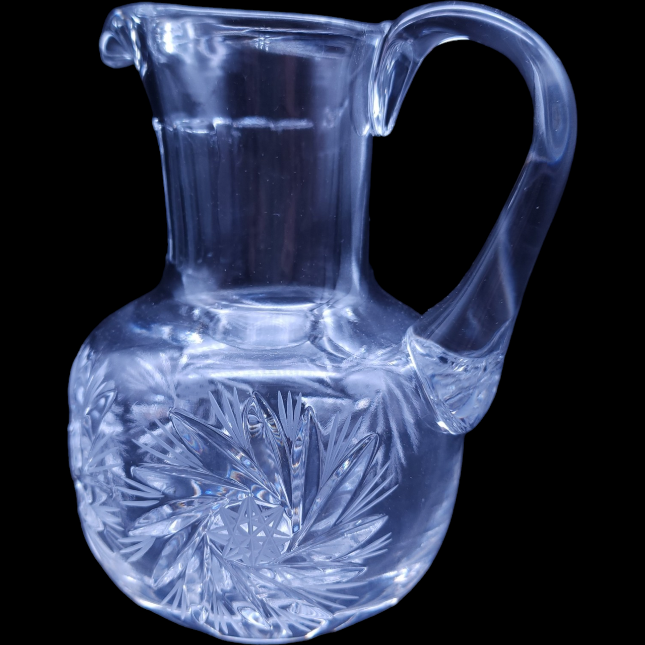 6" American Brilliant Cut Lead Crystal 20 Oz Pitcher