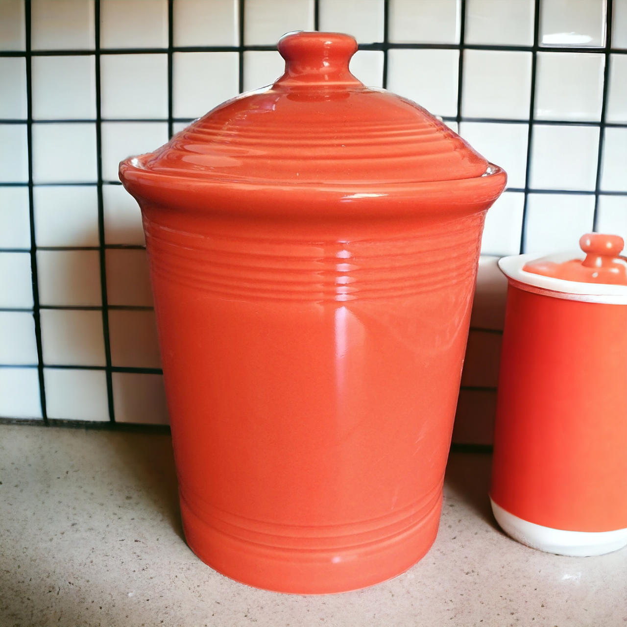 Homer Laughlin Fiesta Poppy Large Canister & Lid