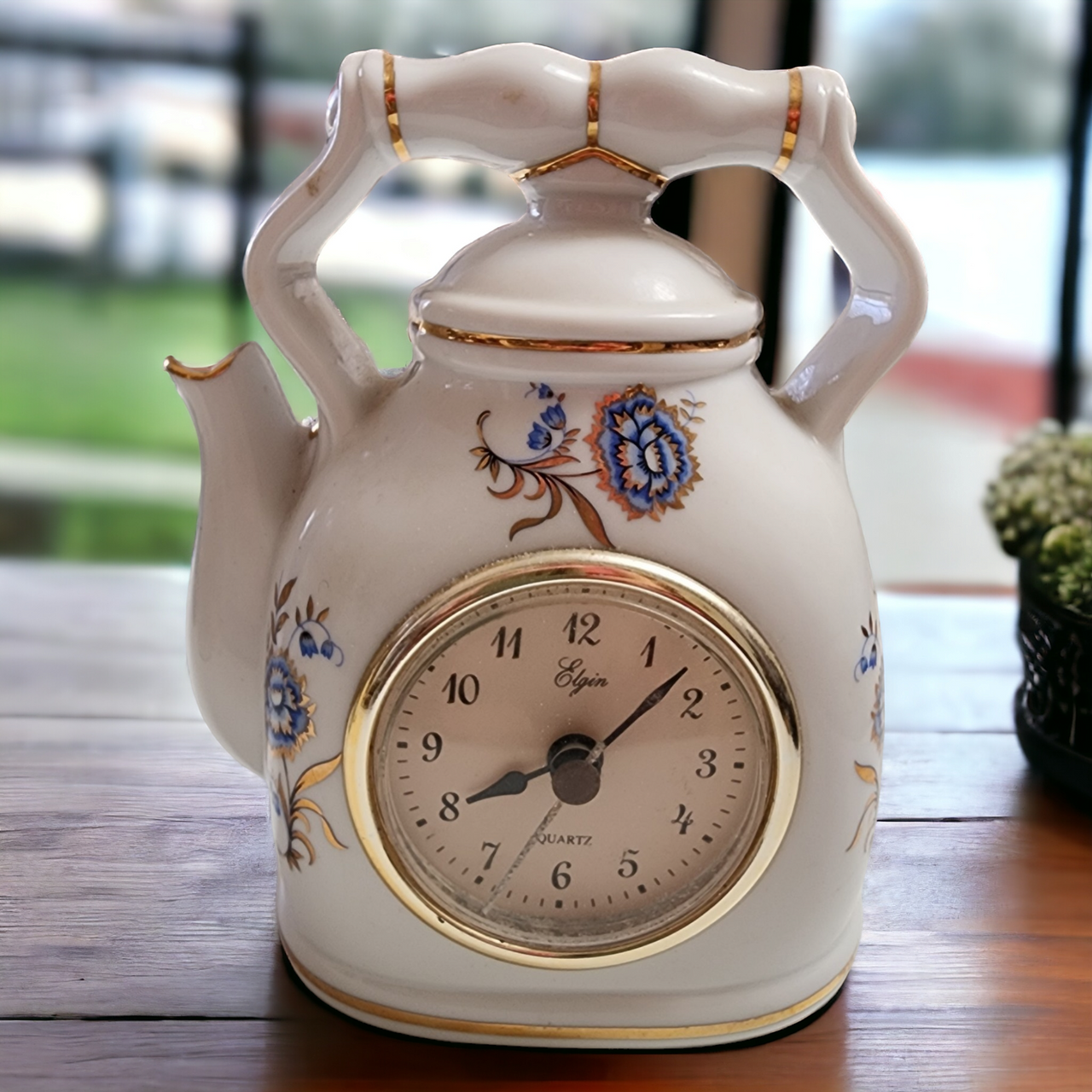 Elgin Quartz Porcelain Teapot Clock Works