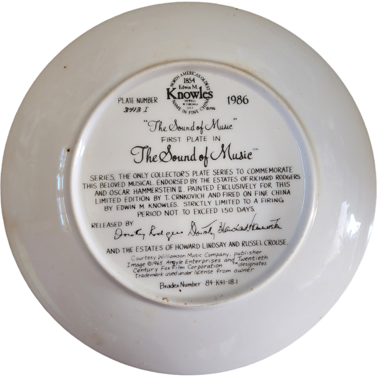 Edwin Knowles The Sound of Music Plate