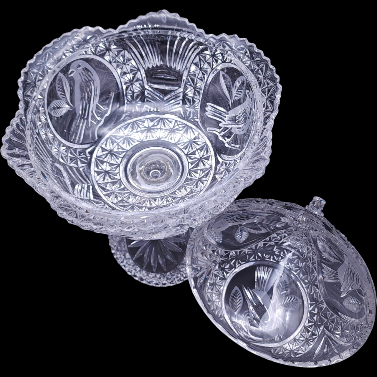 Hofbauer The Byrdes Collection Lead Crystal Large Candy Jar & Lid