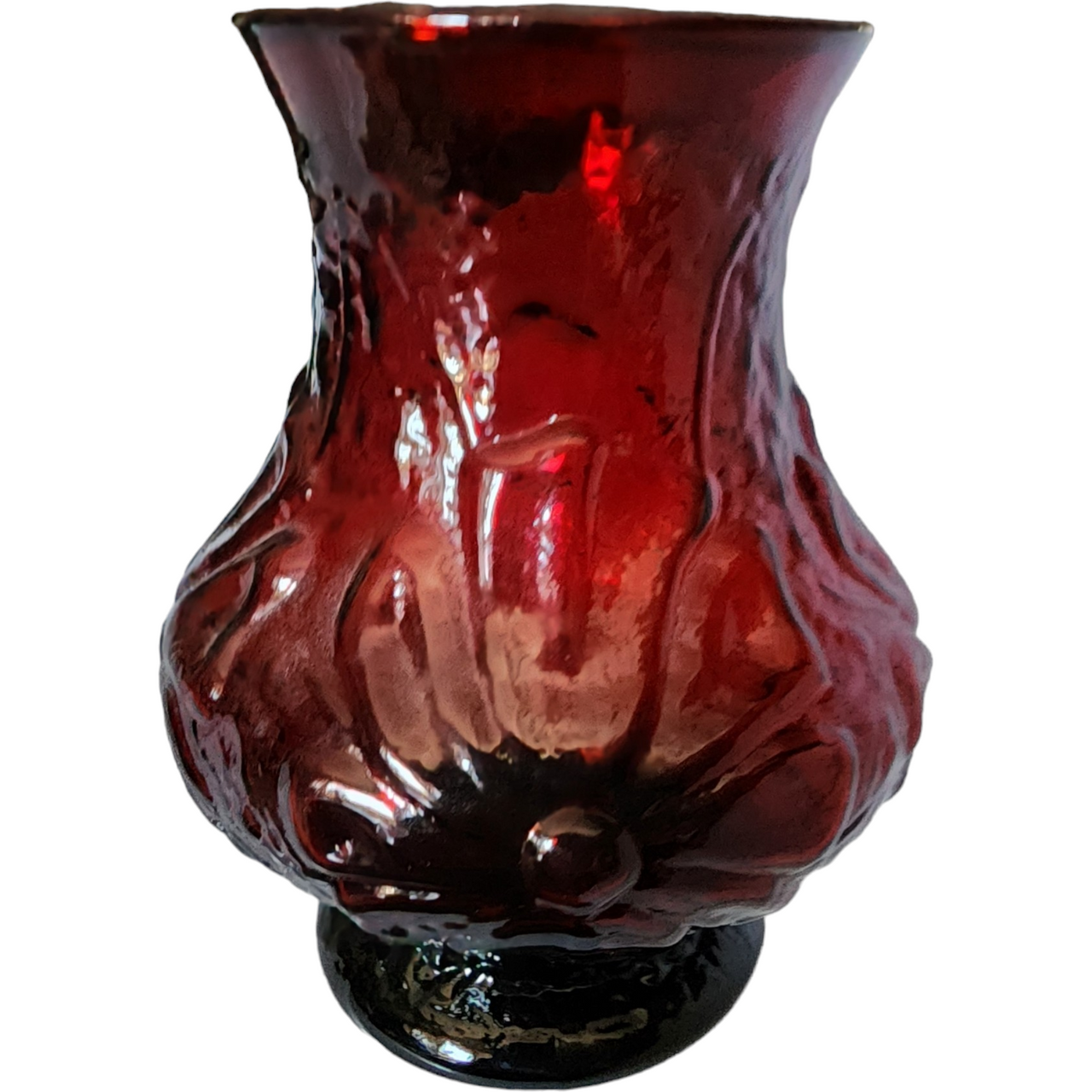 Anchor Hocking Rainflower Royal Ruby 5" Flower Vase