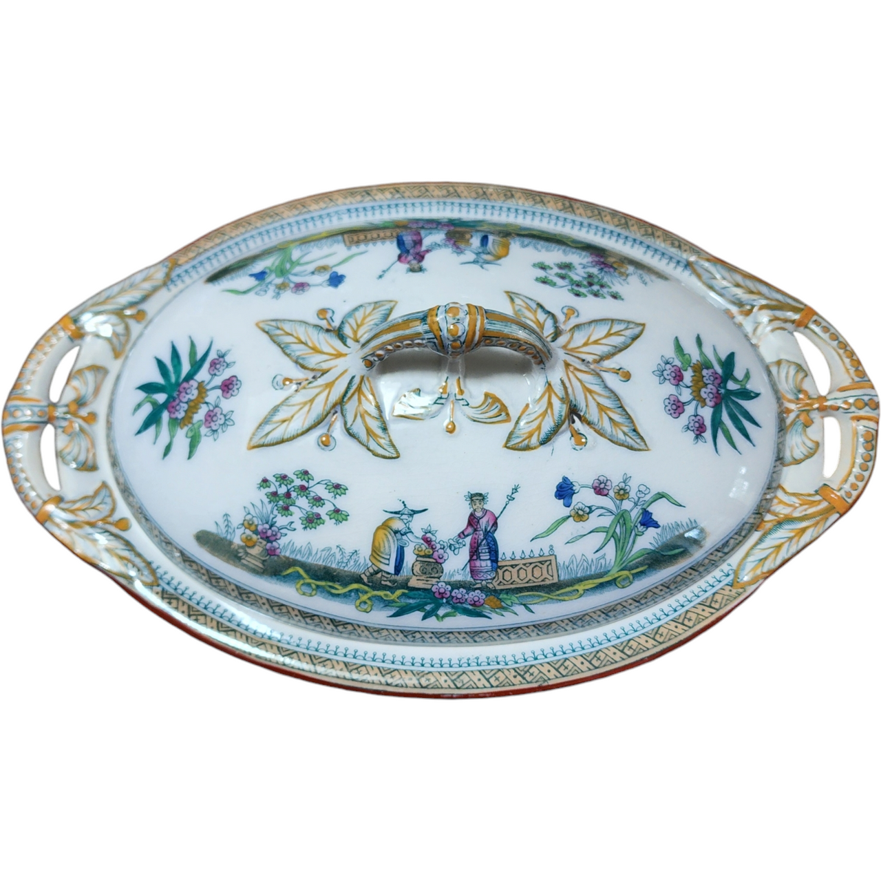 Edge Malkin & Co Chang White Chinoiserie Covered Serving Dish
