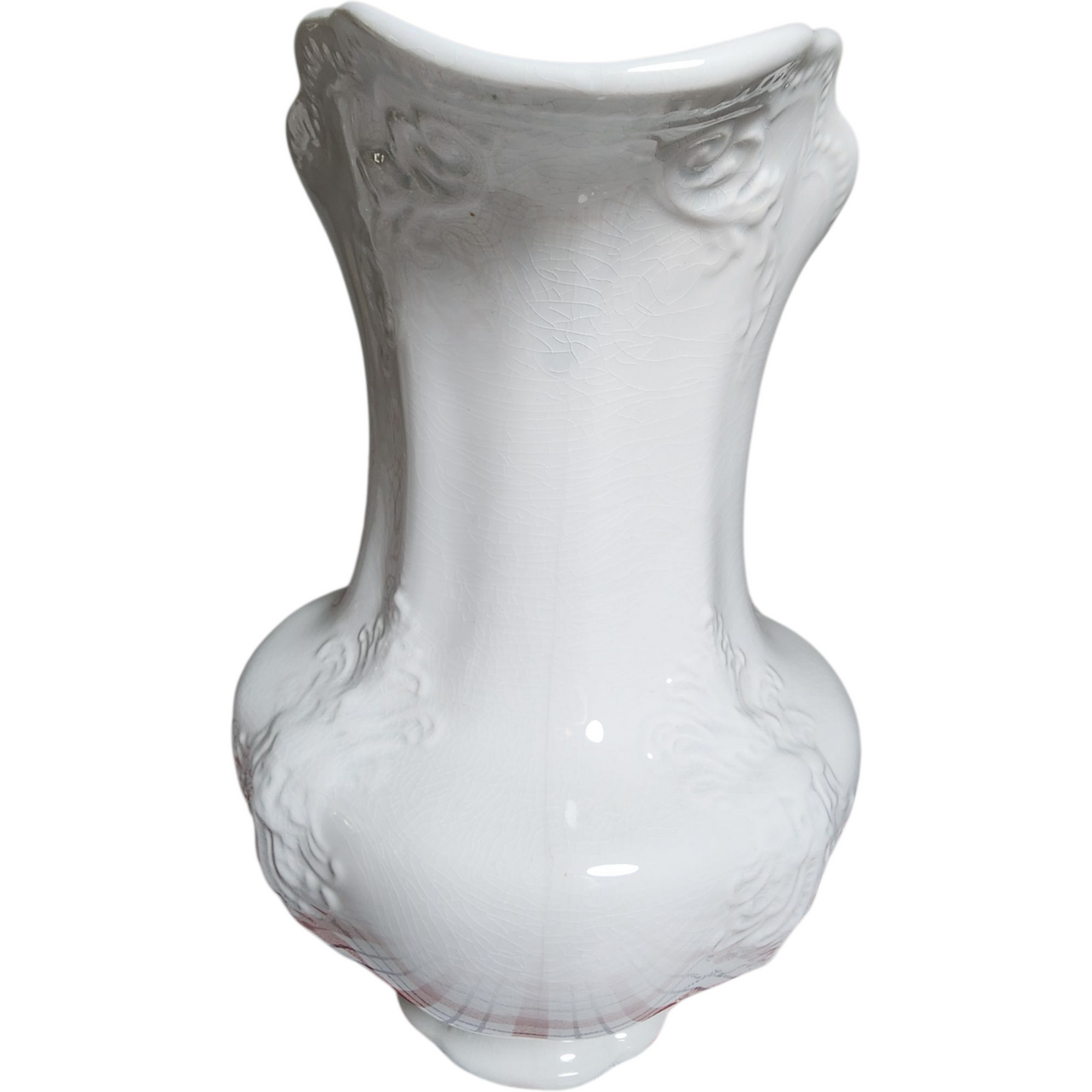 Antique J & G Meakin Ironstone White Pitcher Embossed Victorian Style ...