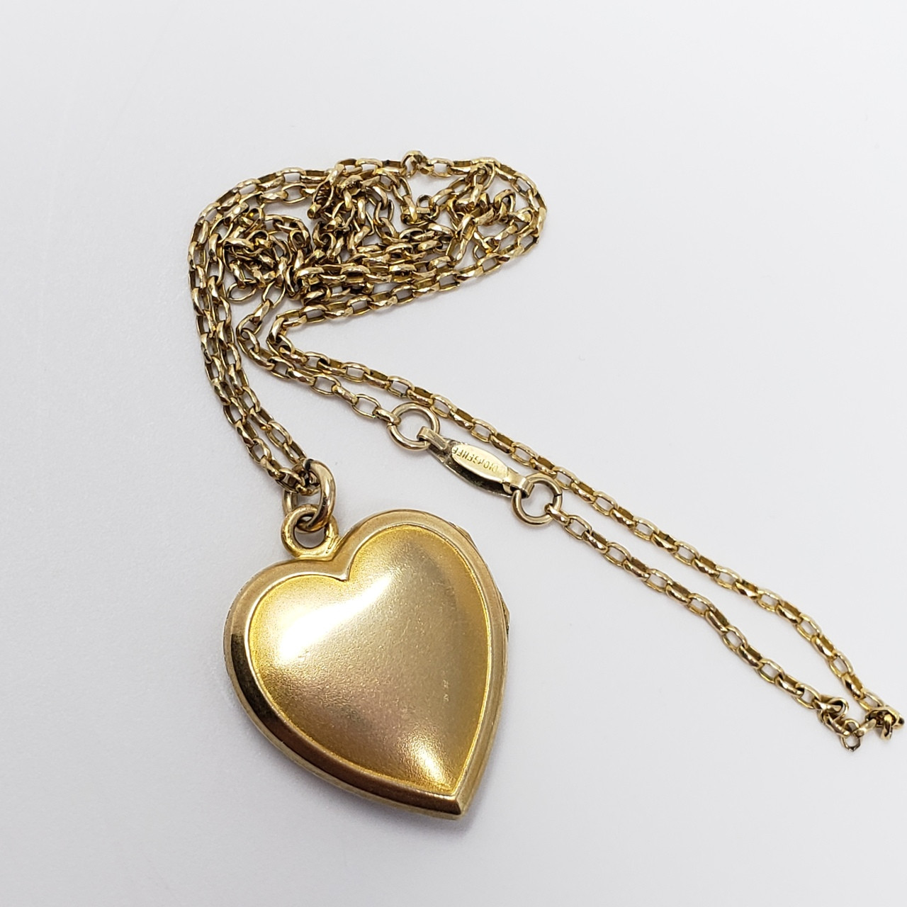 Vintage 10K Gold Filled Holy Cross Heart Shaped Locket - Vintage Loft