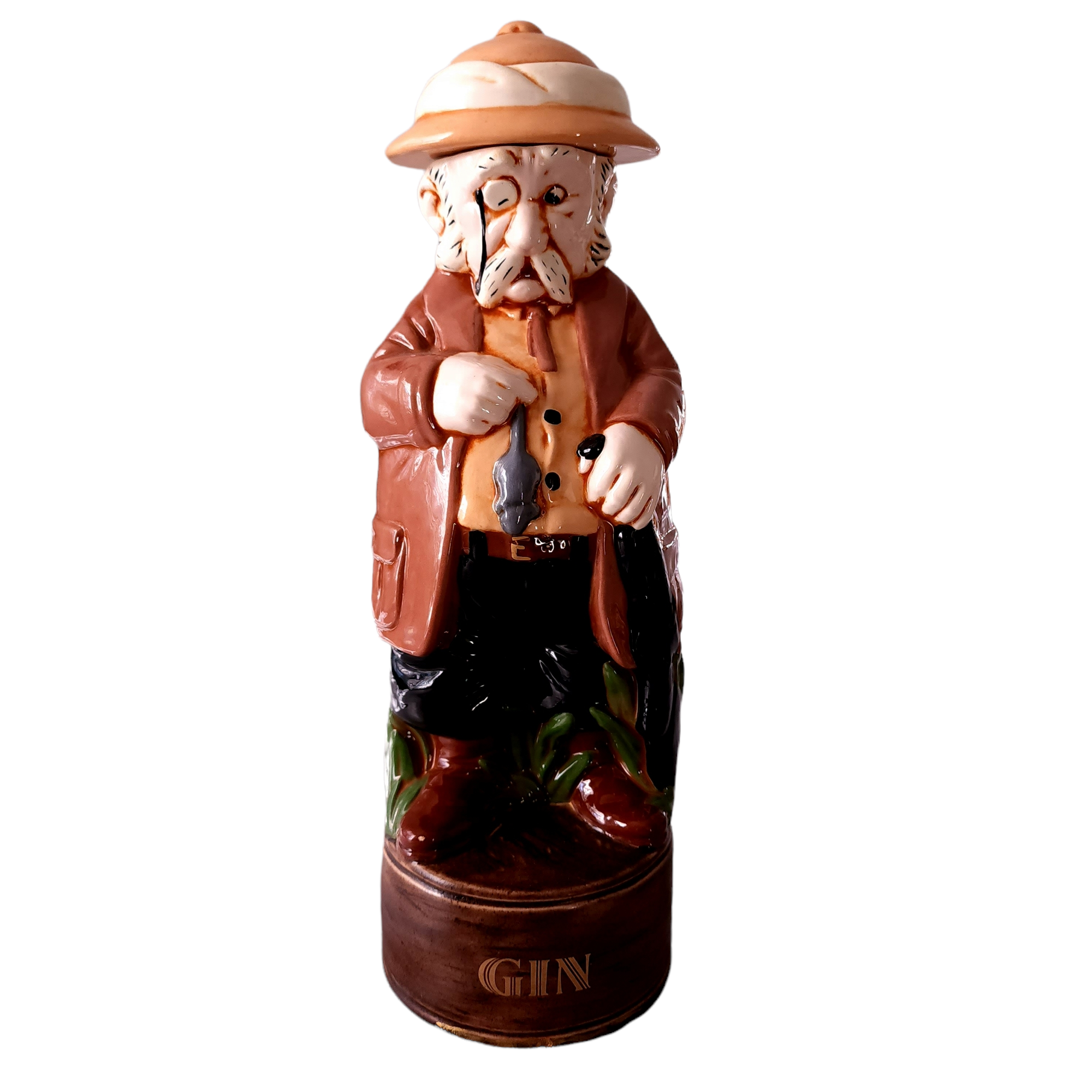 12" ALBERTA’S MOLDS Ceramic Pottery Barware Art Hunter Adventurer Gin ...