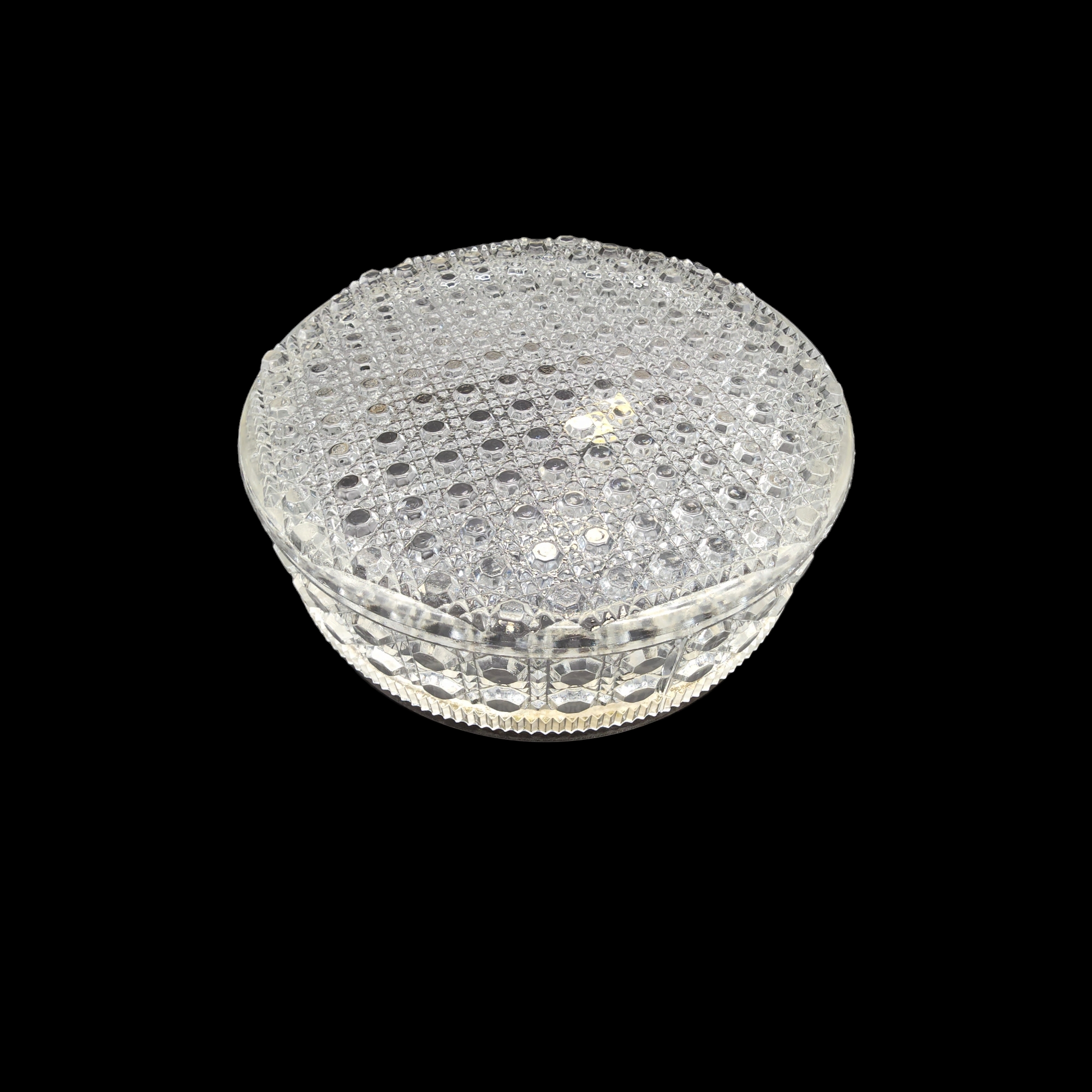 William Adams Cut Lead Crystal Silver Plated Rim Bowl