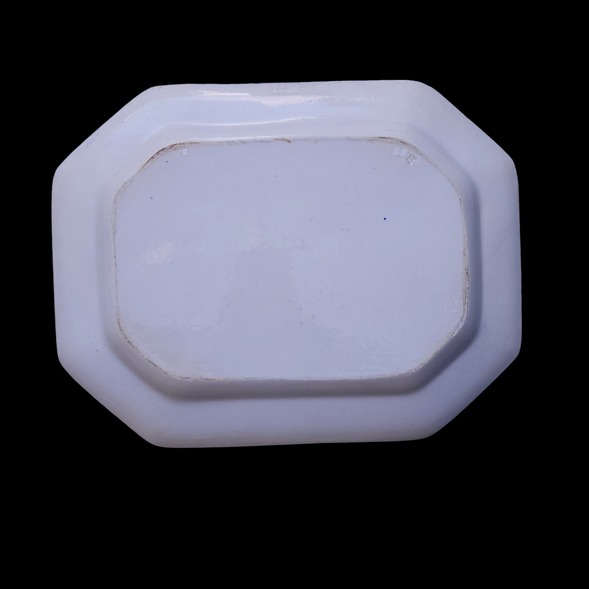 English Staffordshire Leeds Cobalt Blue Feather Edge or Shell Edge Platter