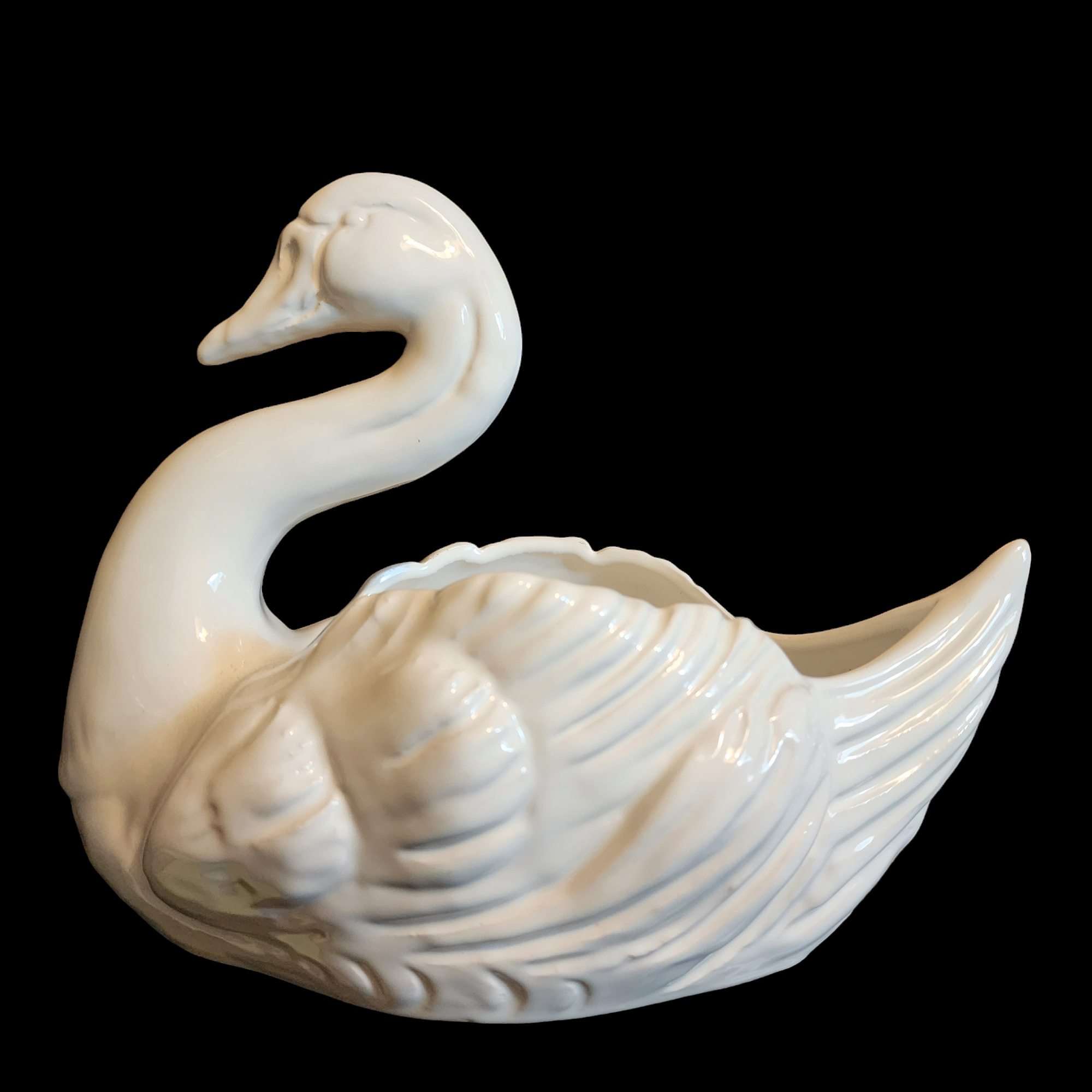 Staffordshire Fine Bone China Swan Planter England
