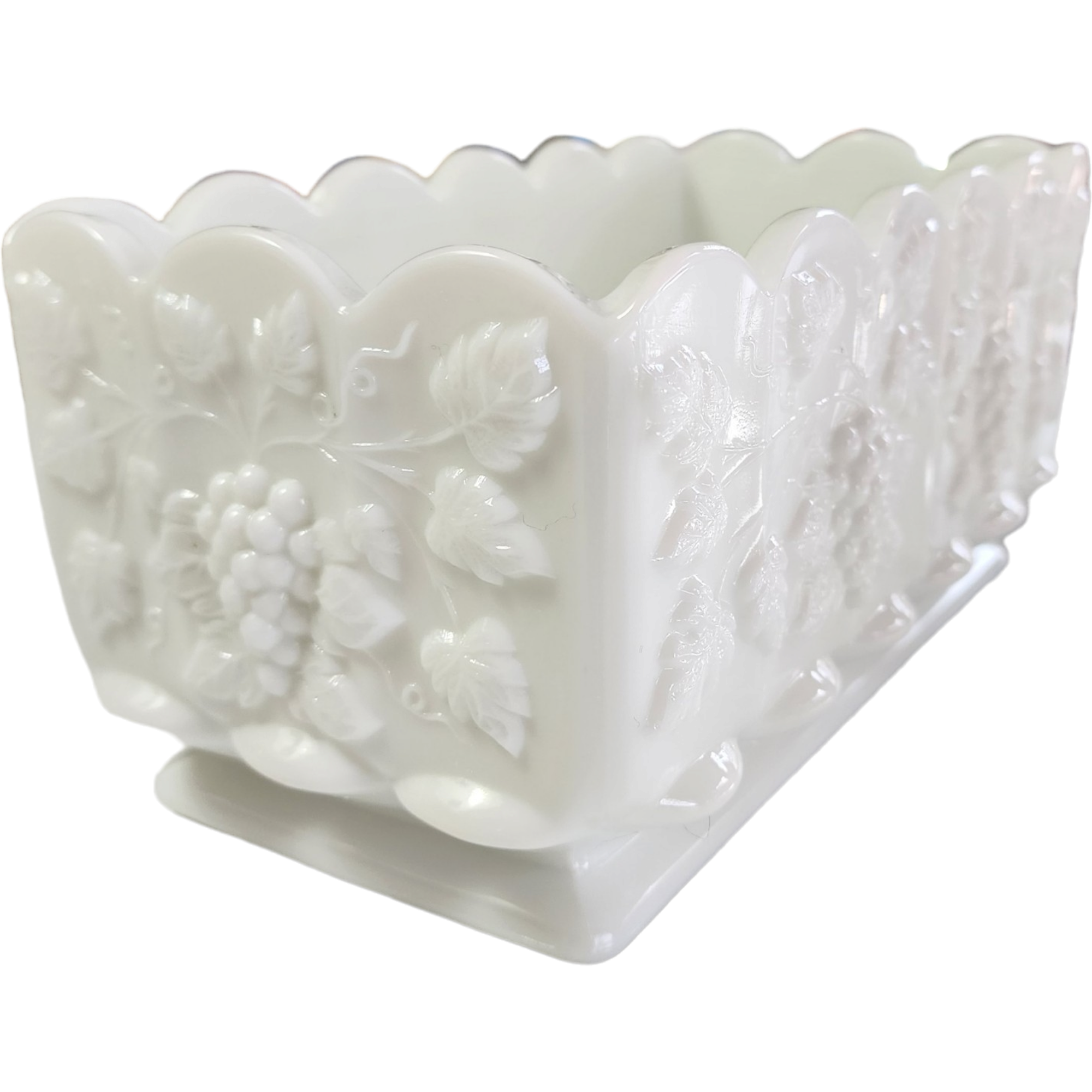 Westmoreland Paneled Grape Milk Glass Planter Window
