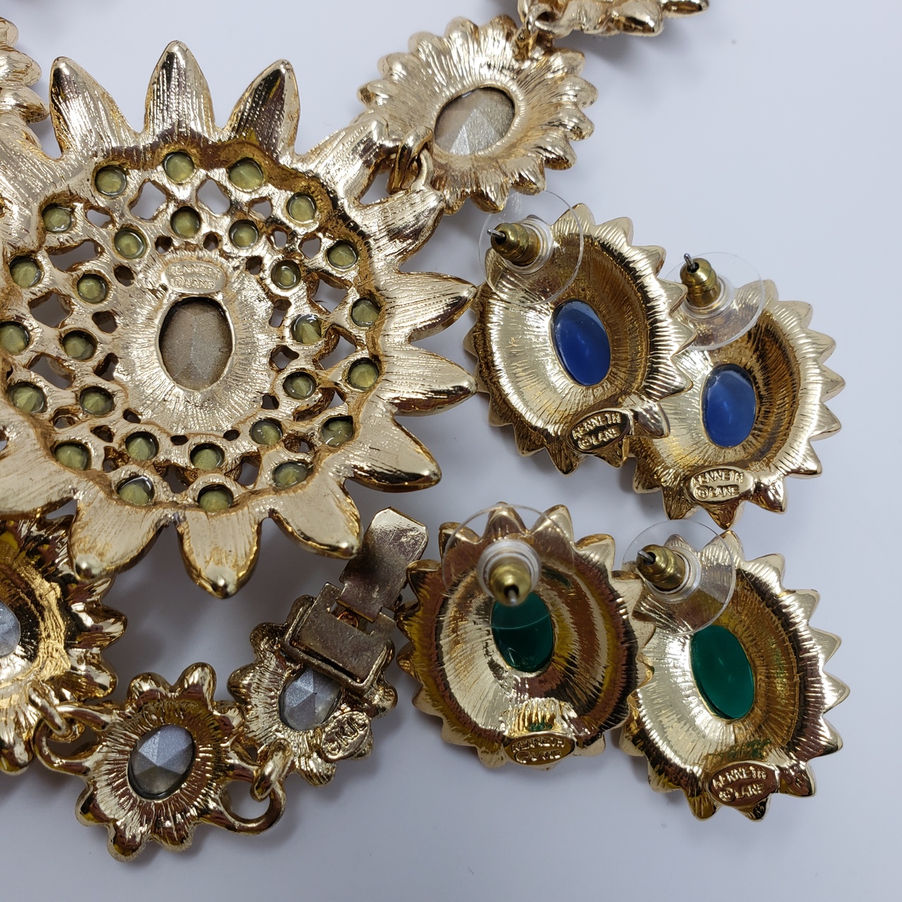 Kenneth Jay Lane Nancy Reagan Crystal Sapphire, Emerald, Diamond Parure