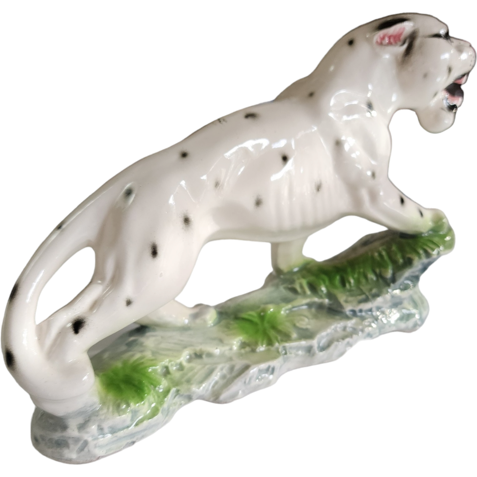 Porcelain Leopard Safari Cat Old Figurine Japan