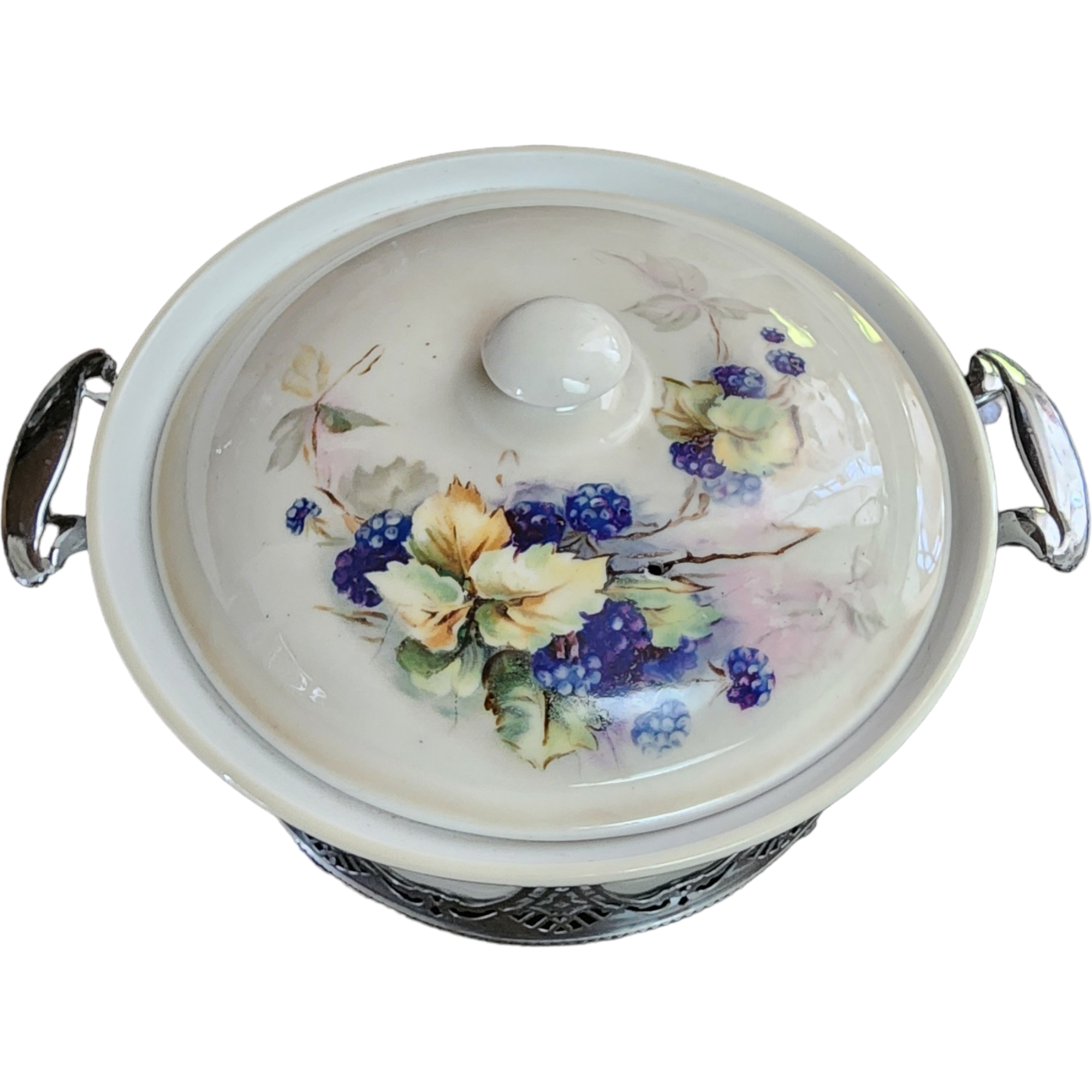 Royal Rochester Royalite Round Covered Casserole with Metal Stand