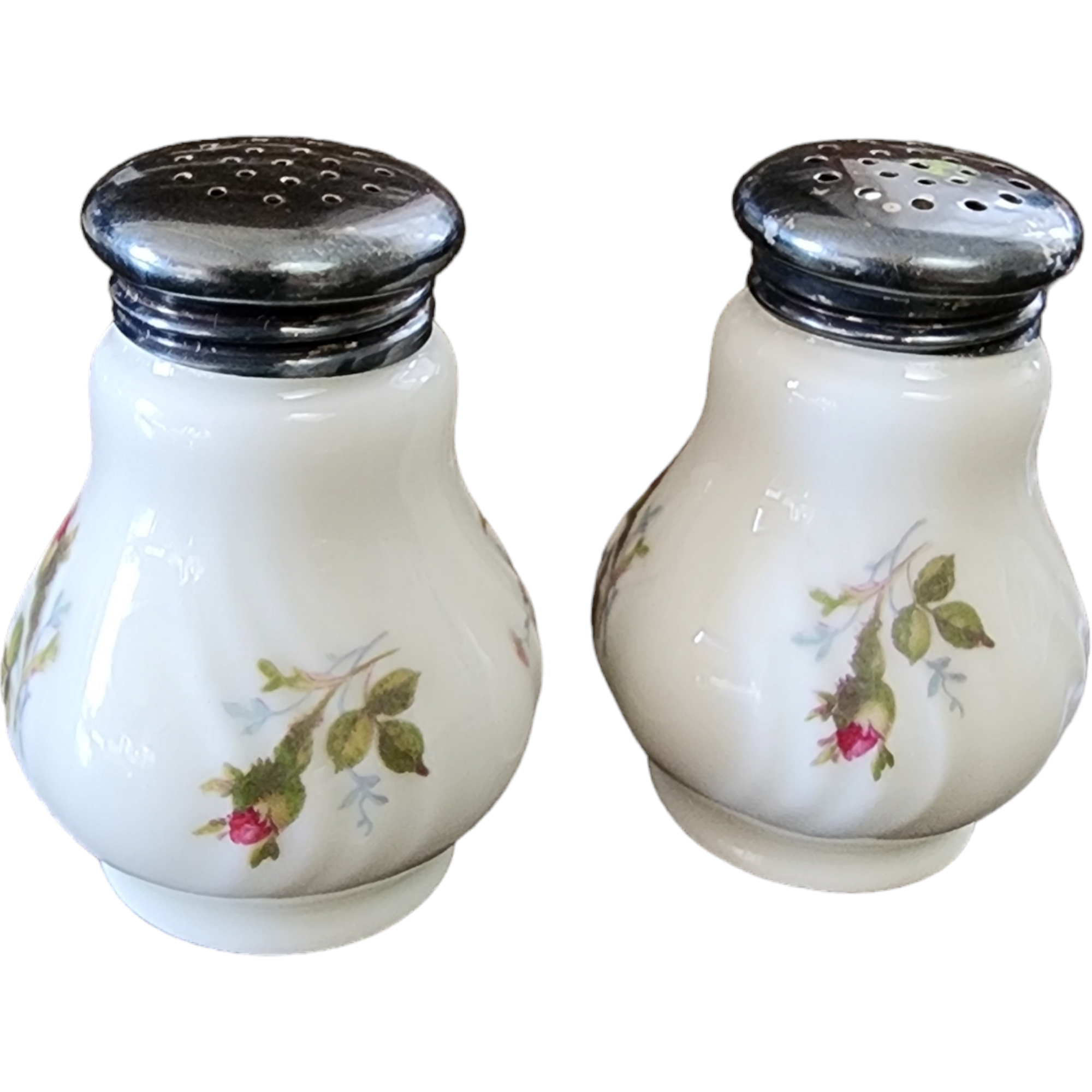 Rosenthal Pompadour Ivory Moss Rose Individual Salt & Pepper Set