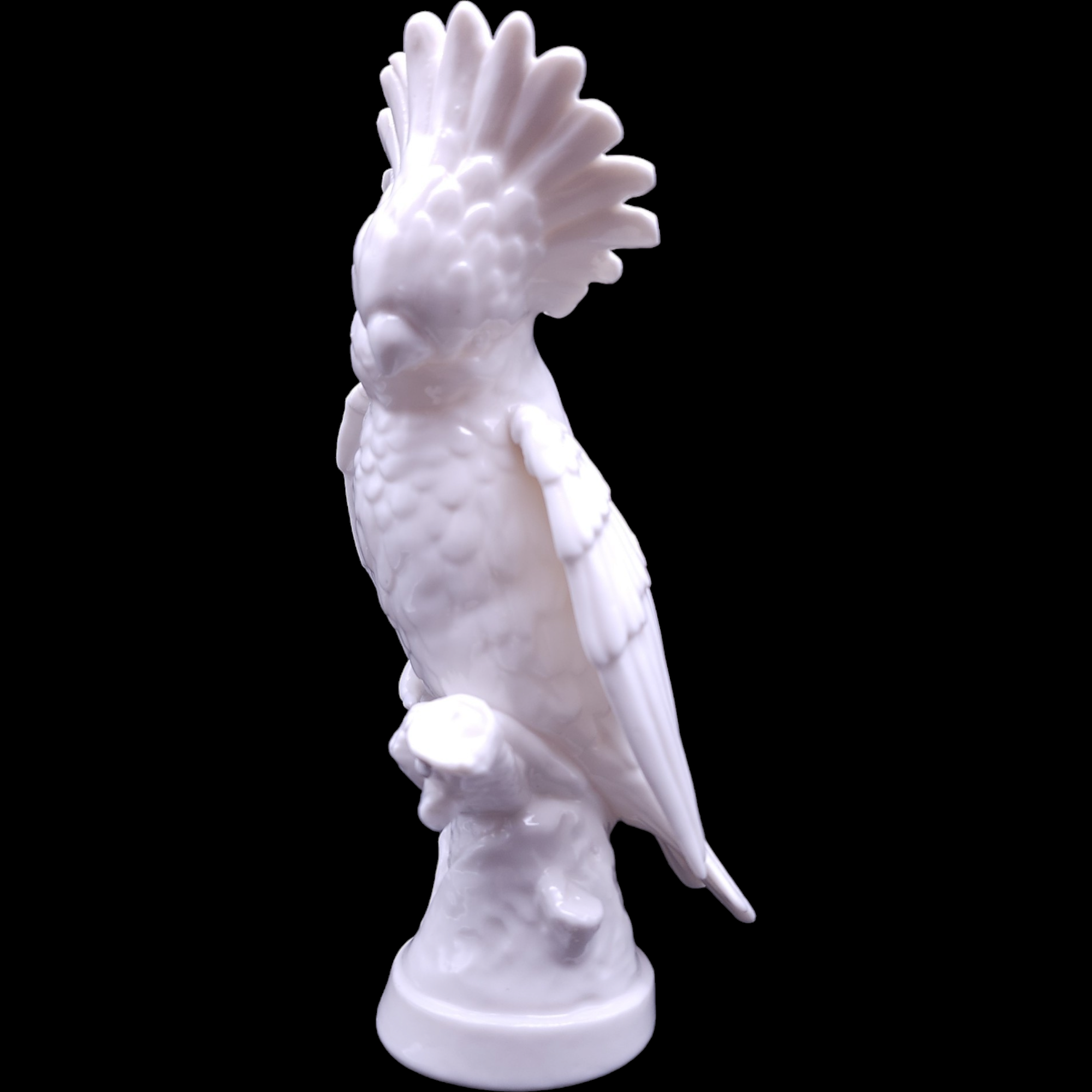 Porcelain Blanc de Chine White Cockatiel Bird Figurine Japan