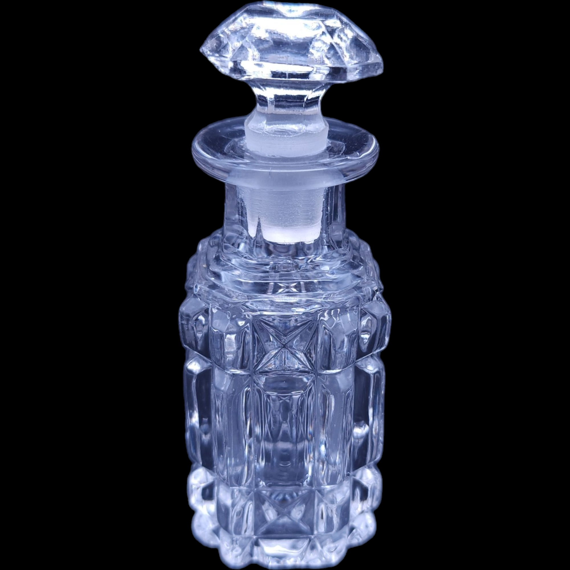 O'Hara Glass Column Block Clear Pressed EAPG Perfume Bottle