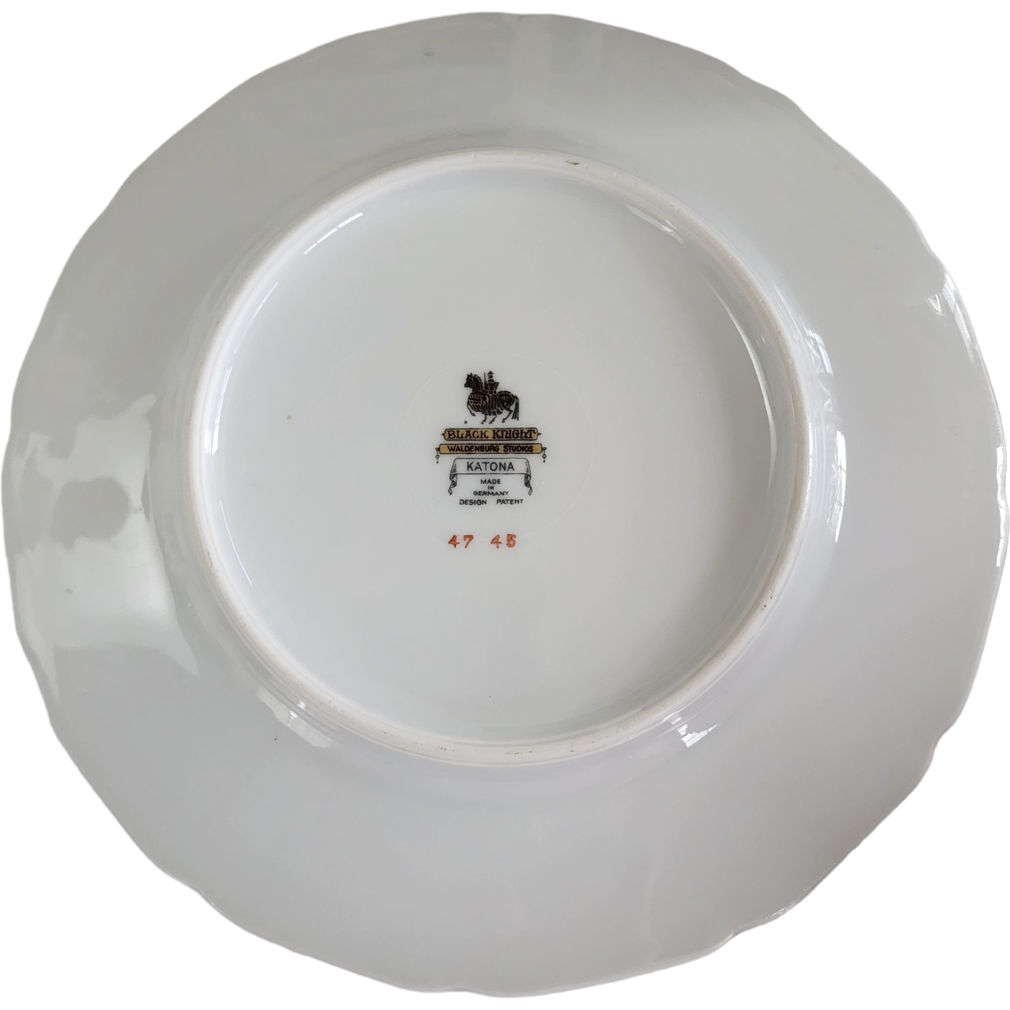 7" Black Knight Katona Cream Rim Floral Gold Salad Plate