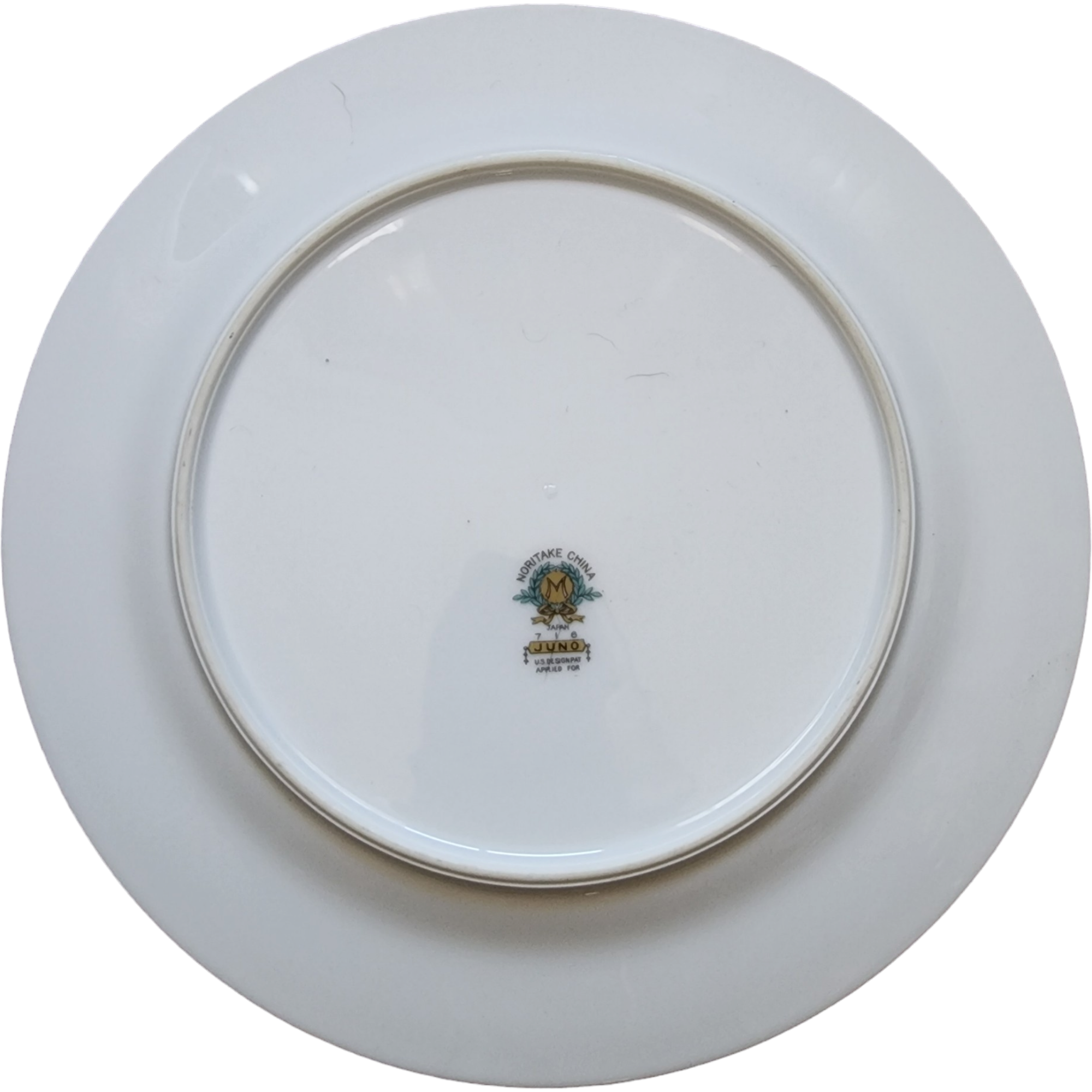 10" Noritake Juno Blue & Tan Band Flowers Tan Scrolls Dinner Plate Japan