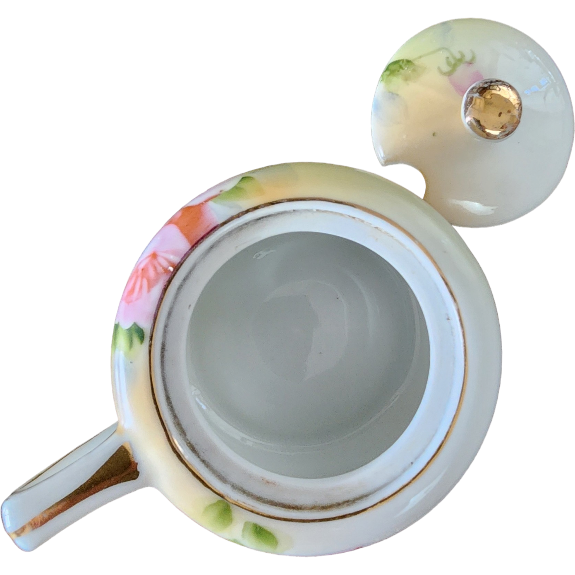 Nippon Jam Jelly Jar Sugar Honey Bowl Moss Rose Gold Gilt Japan