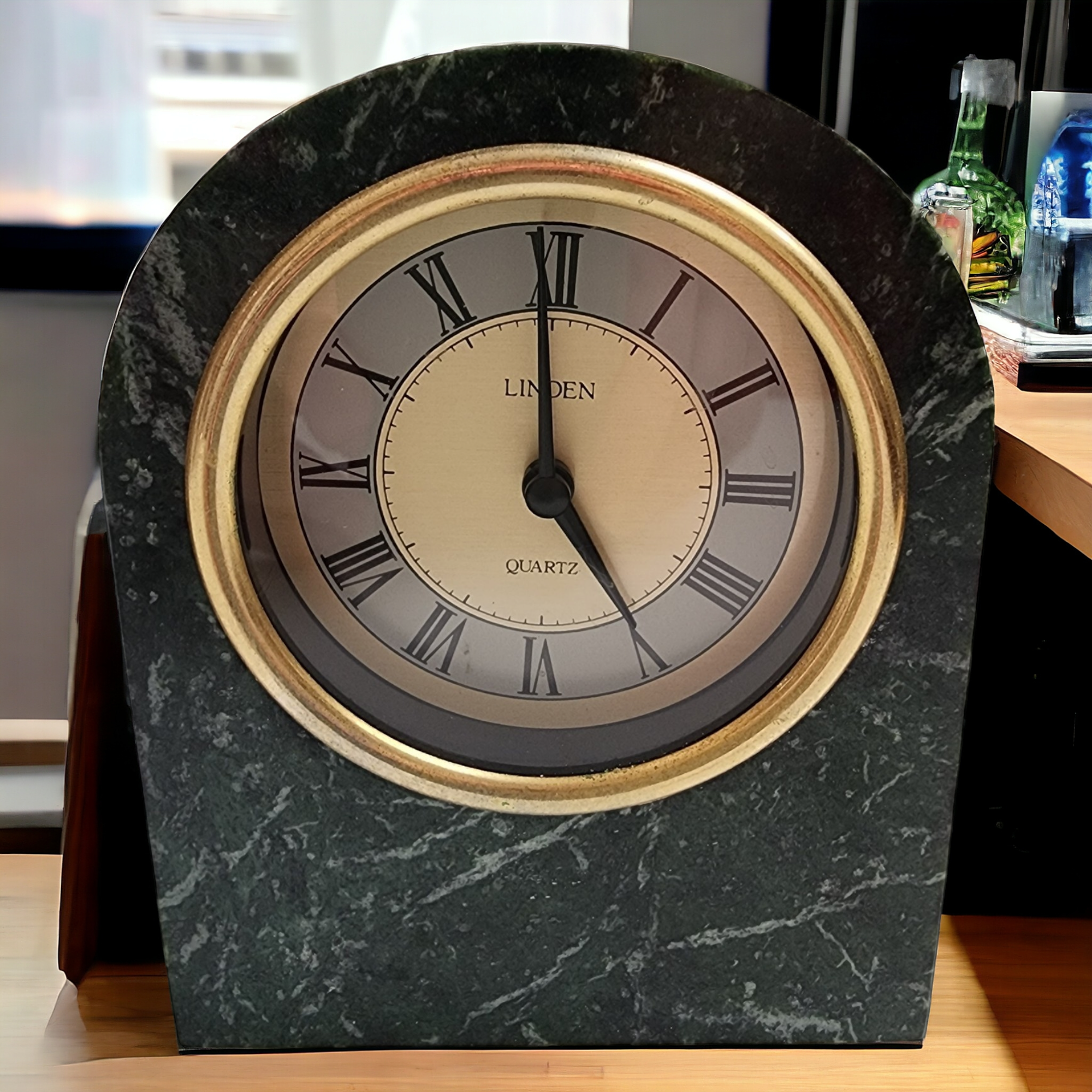 Linden™ Green Solid Heavy Marble Mantel Clock Not Working