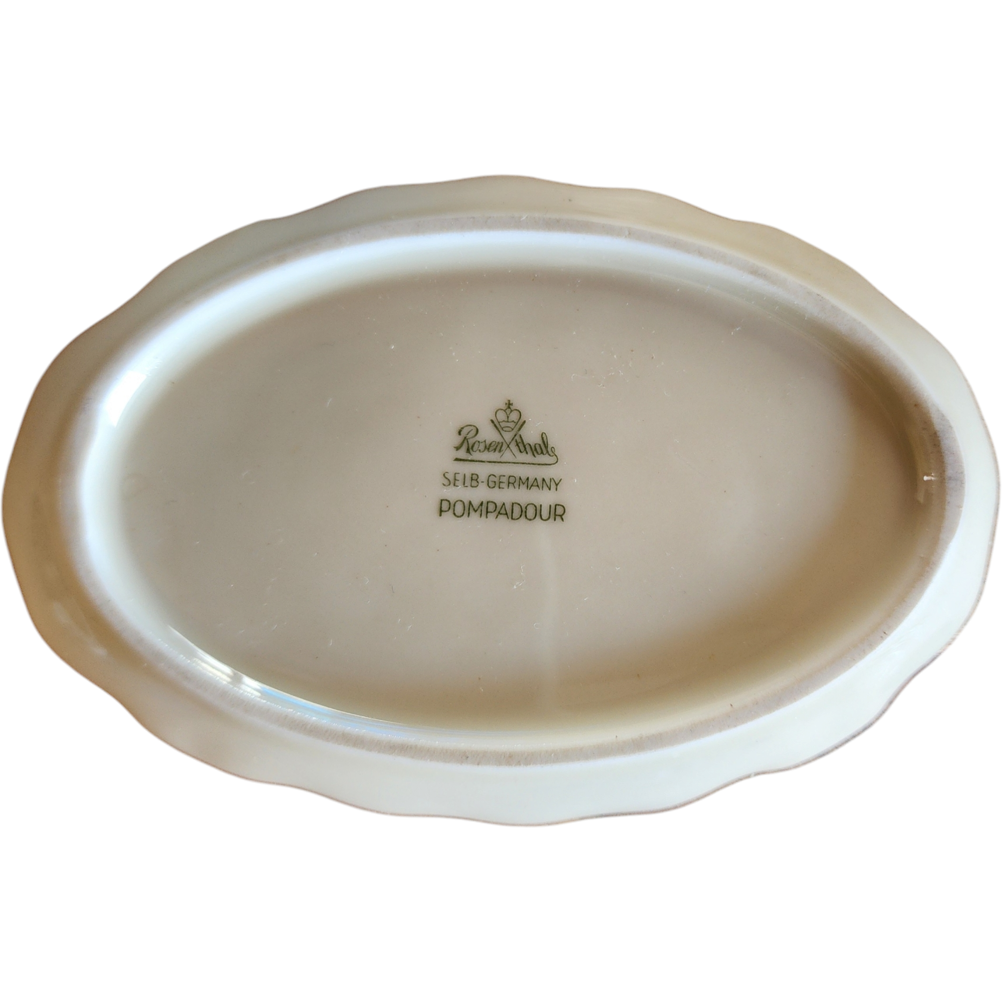Rosenthal - Continental Pompadour Ivory Moss Rose Silver Tray