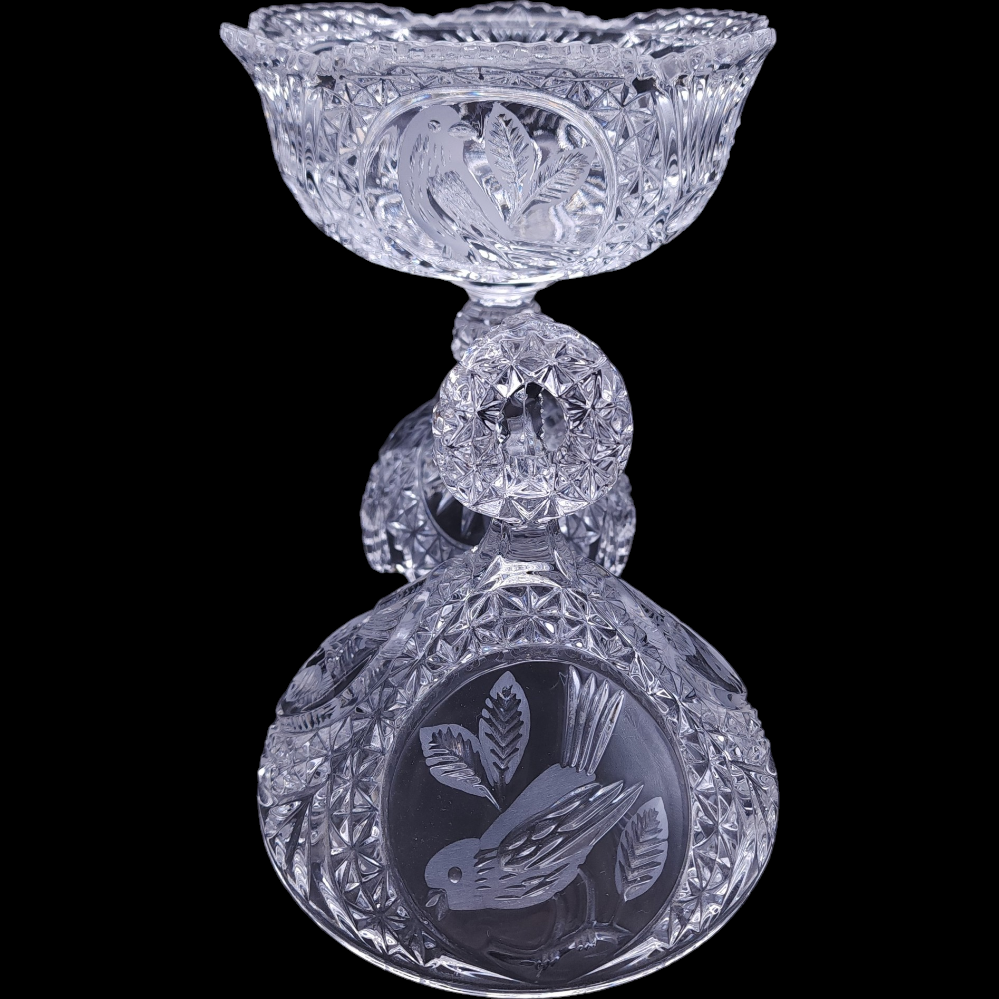Hofbauer The Byrdes Collection Lead Crystal Large Candy Jar & Lid