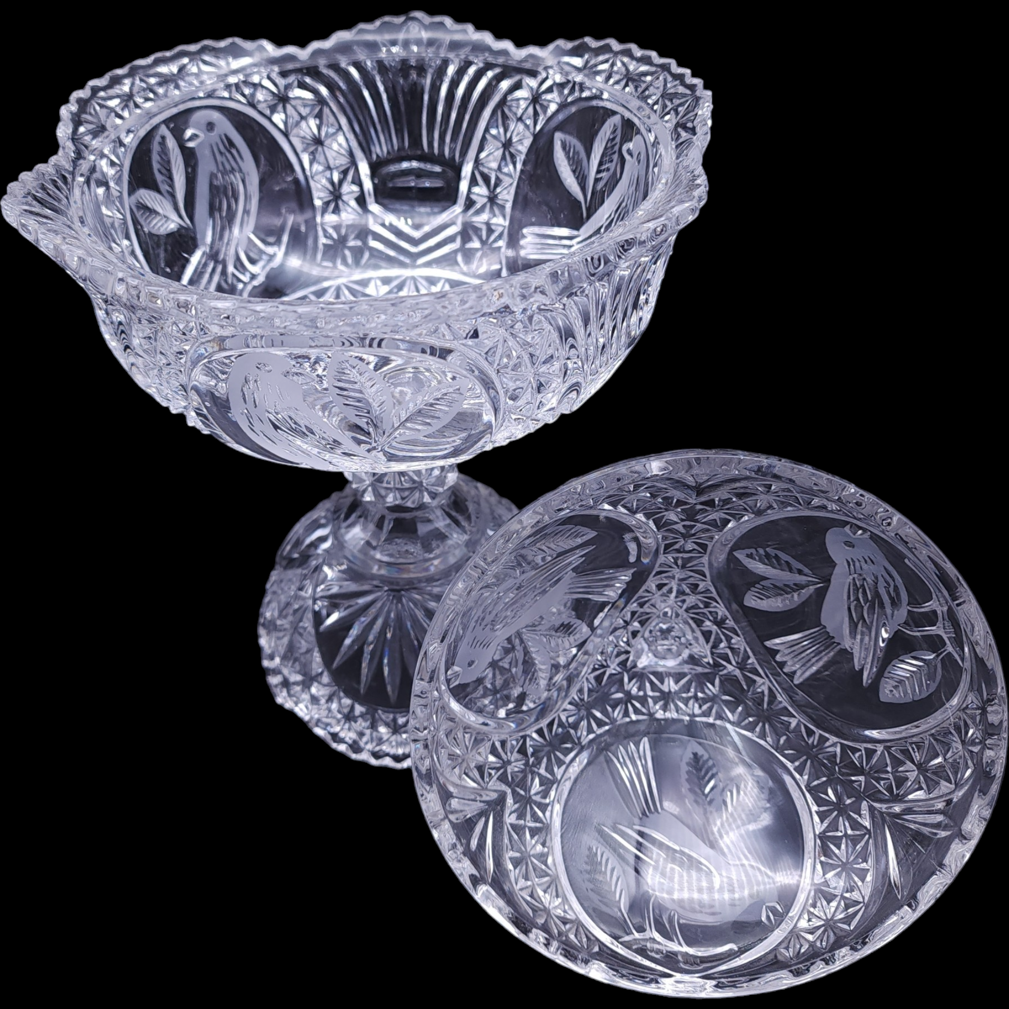 Hofbauer The Byrdes Collection Lead Crystal Large Candy Jar & Lid