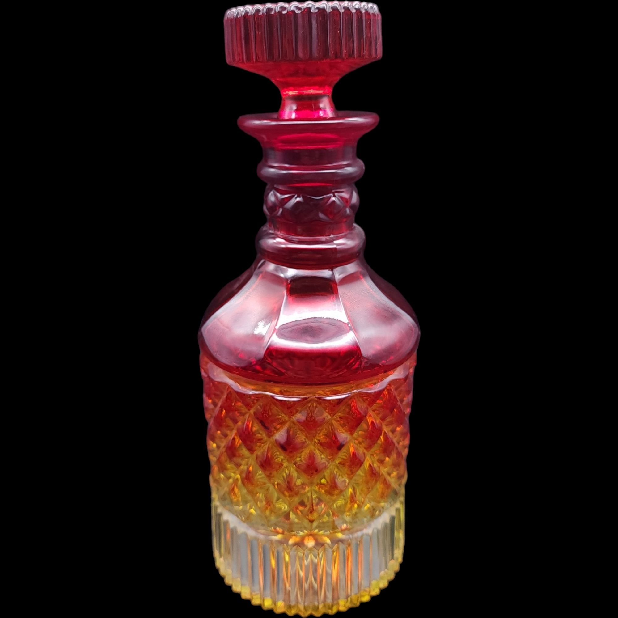 Viking Glass Yesteryear Amberina Decanter