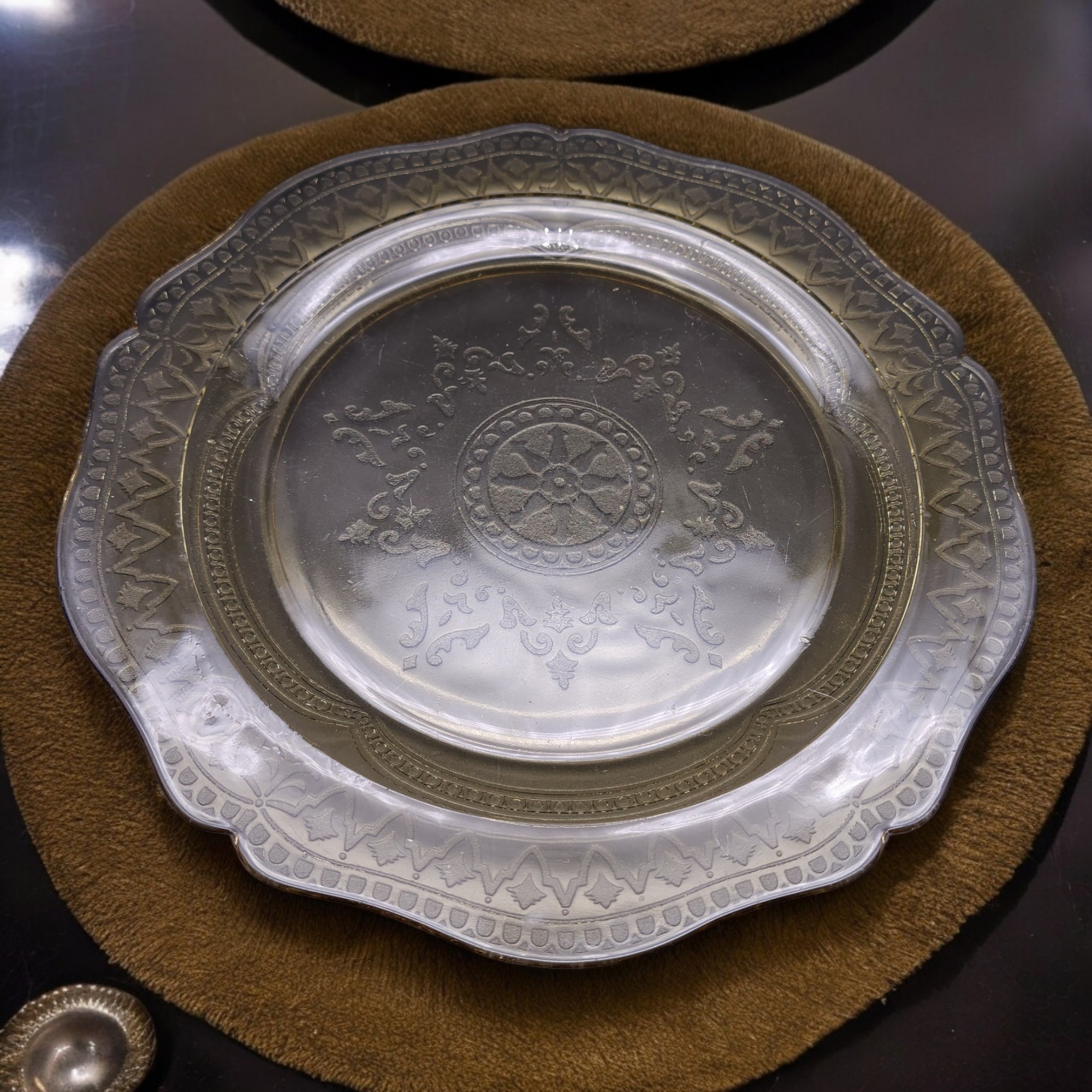 Federal Glass Patrician Amber Utility Ware Pressed Glass Dinner Plate