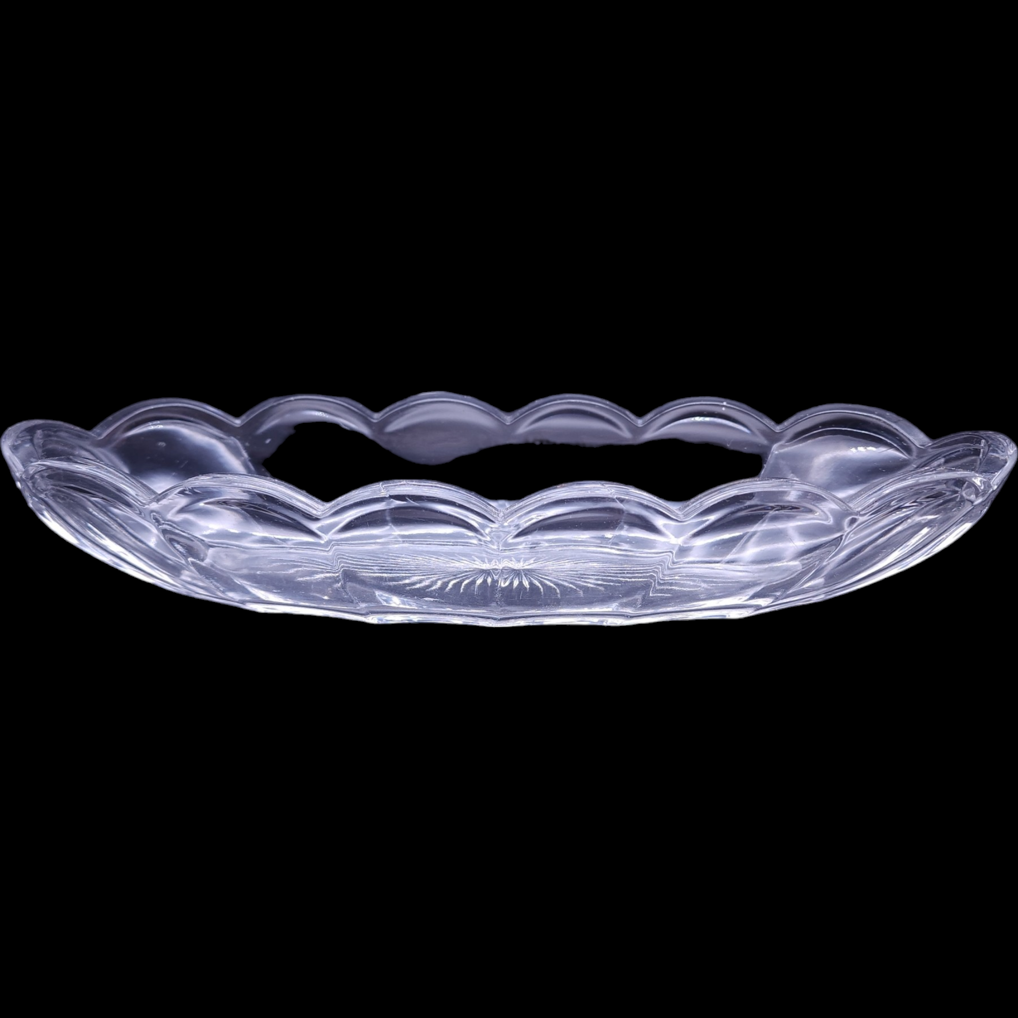 12" Heisey Colonial Panel Clear Pickle Dish