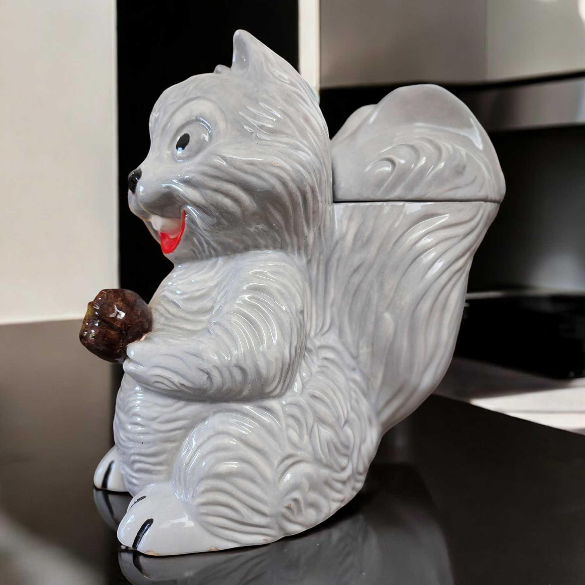 McCoy-Arnel’s Collaboration Figural Fox Squirrel Shaped Cookie Jar & Lid