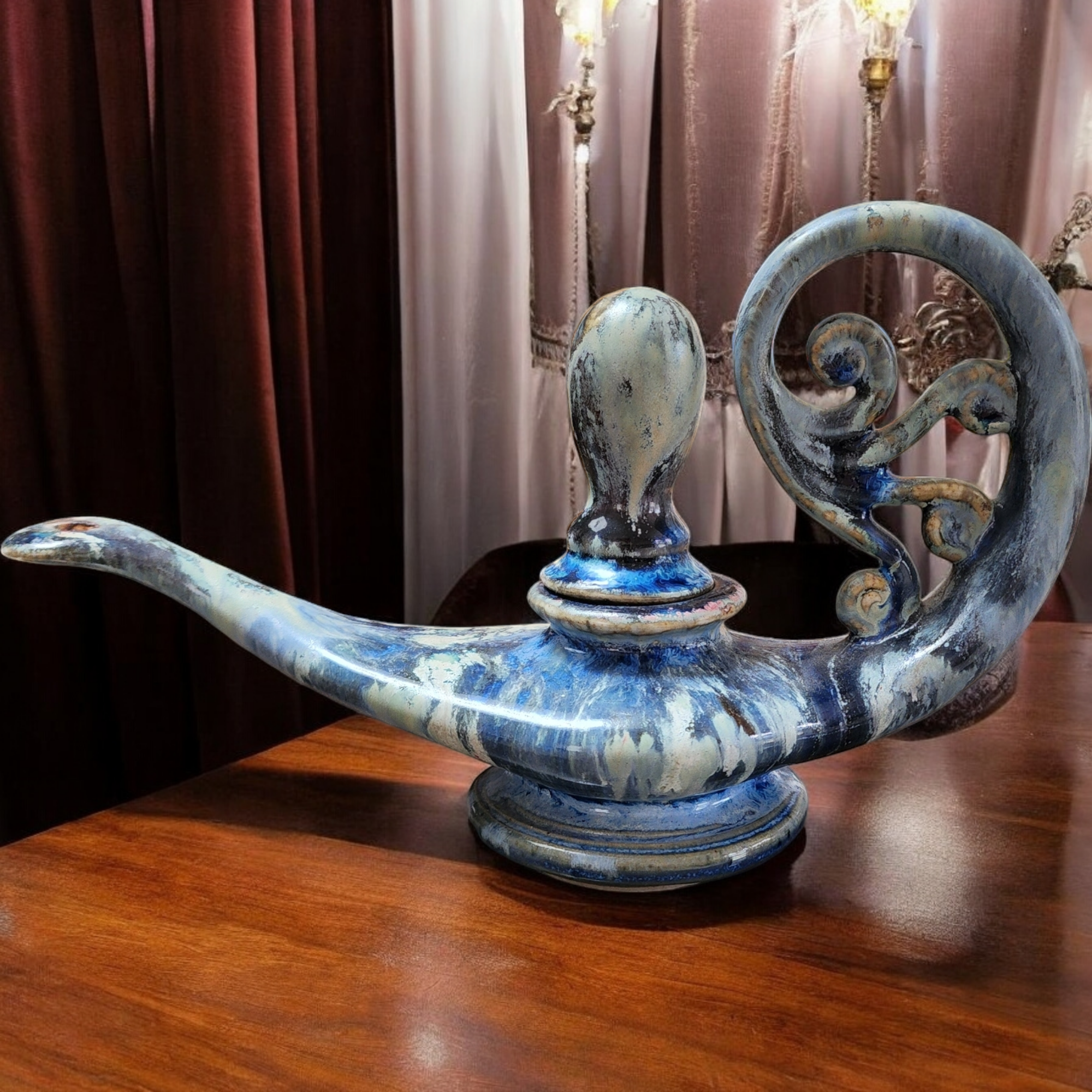 Bill Vive Mohl Art Pottery Aladdin Genie Oil Lamp