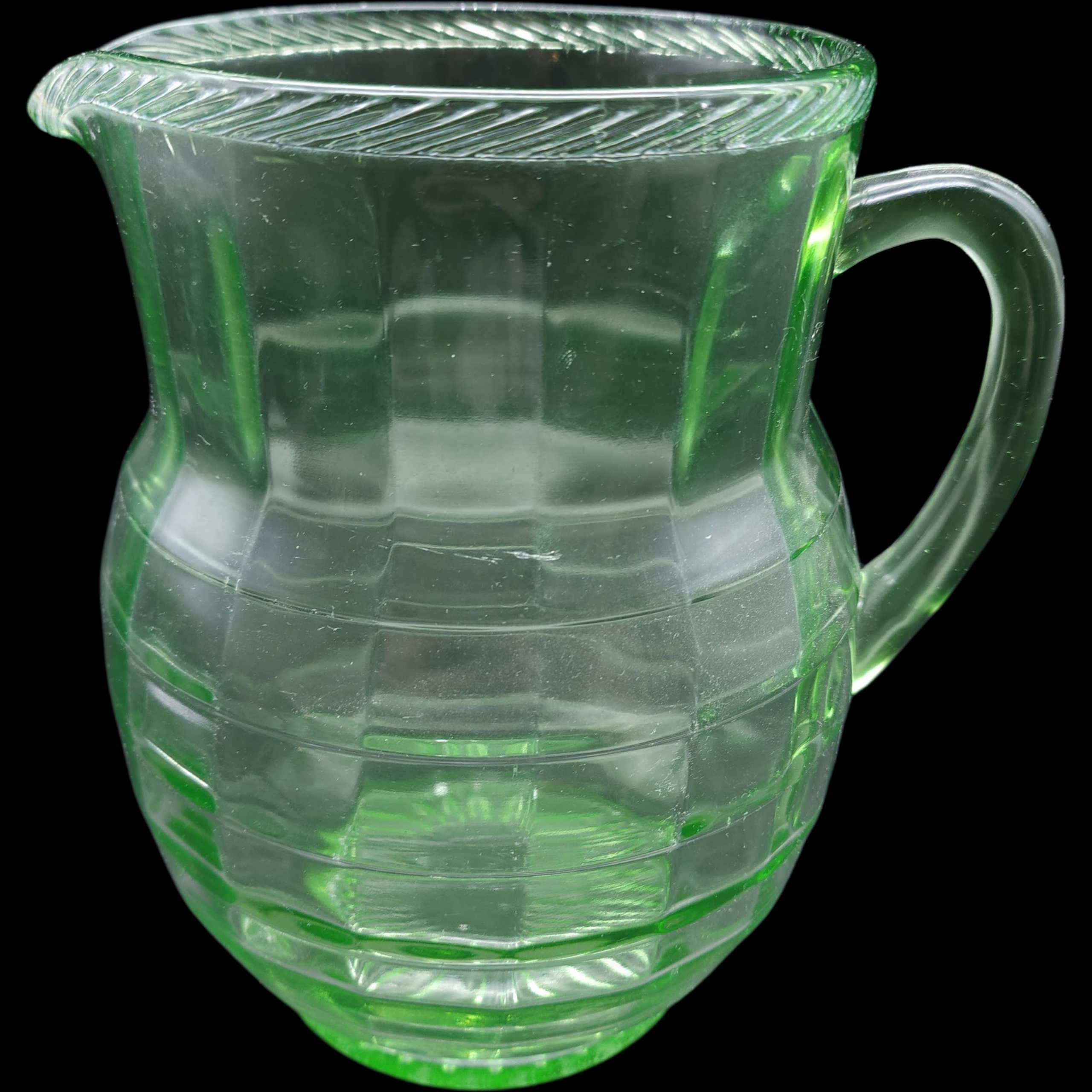 Hocking Glass Company Uranium Green Depression Glass 80Oz Pitcher ...