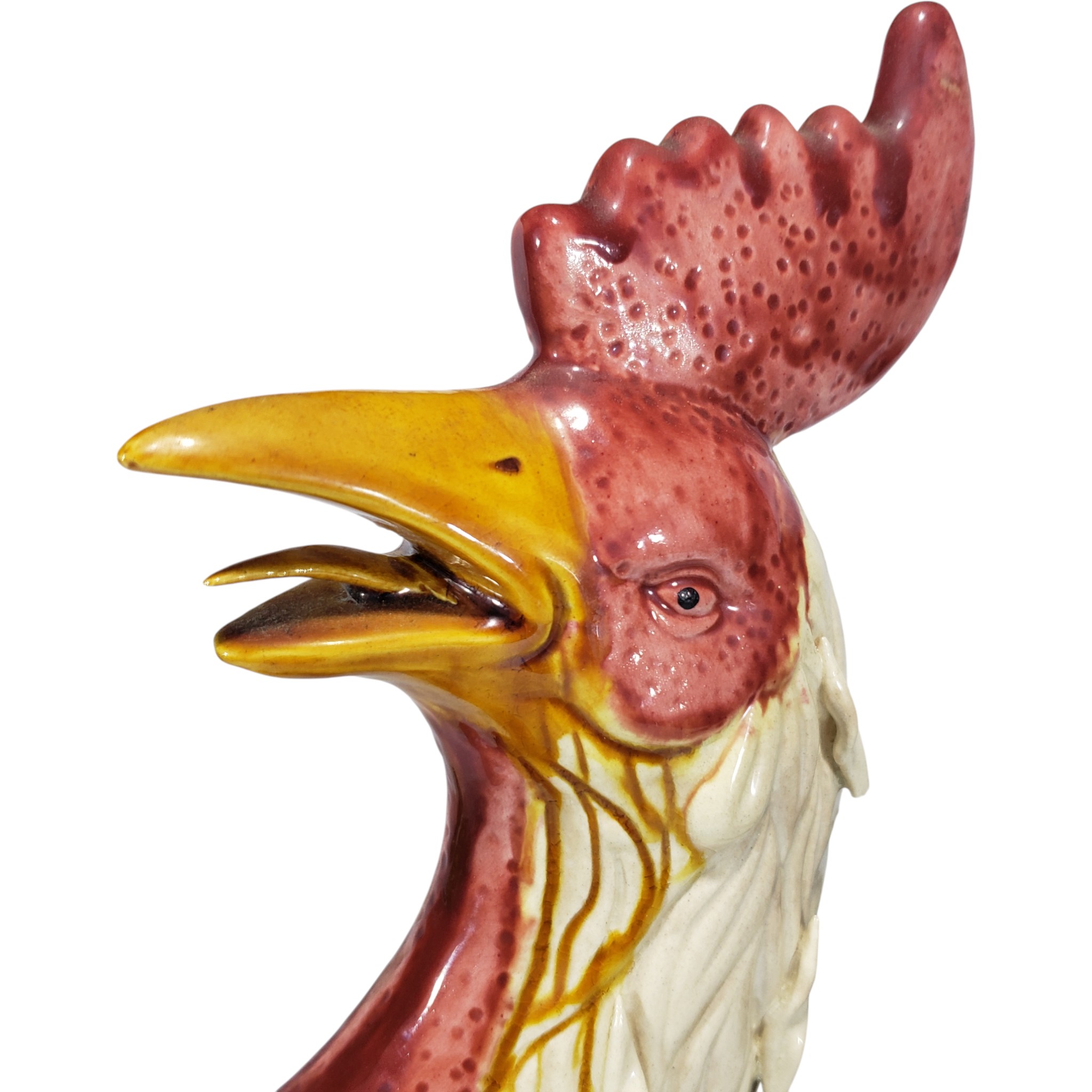 Large 22” Vintage Colorful Ceramic Rooster Statue – Hand-Painted ...