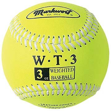 Markwort Weighted 9" Leather Covered Training Baseball (3 OZ)