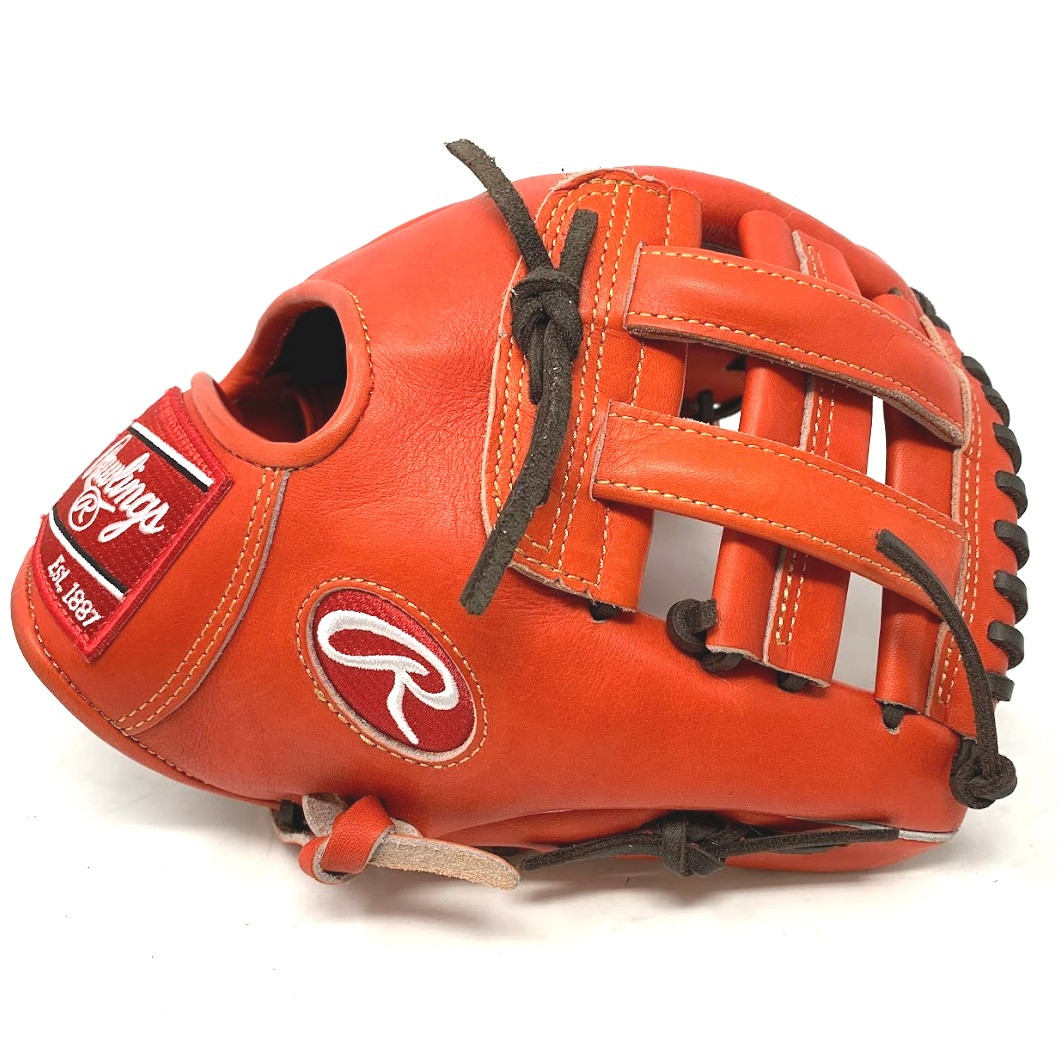 Rawlings Red Orange Heart of the Hide 11.5 H Web Chocolate Lace ...