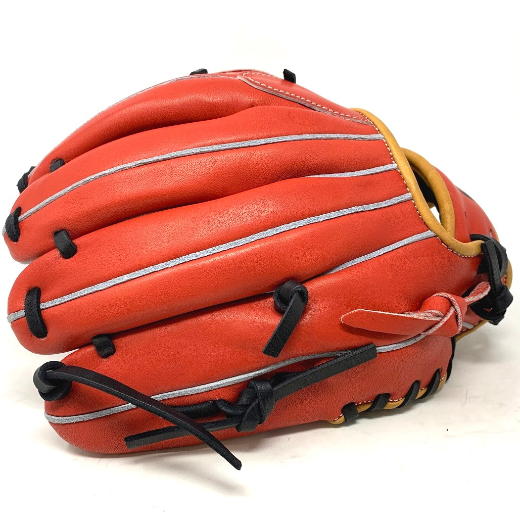 Custom 12 Inch Red US Kip Two Piece Closed Web Baseball Glove Right ...