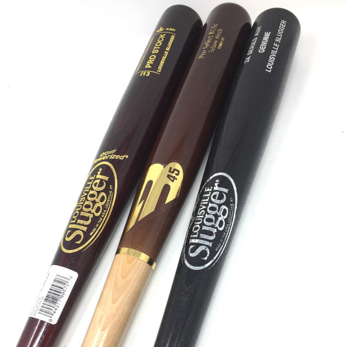 Wood Baseball Bat Pack 33 inch (3 Bats) B45 Birch Maple Ash - Ballgloves