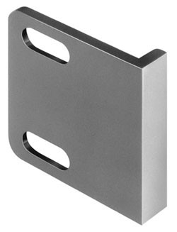 Strike Plate, angled, plastic, white, 45mm x 10mm - HANDYCT