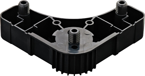 Base Leveler Triangle Plate, plastic, black, press fit, 46mm foot - HANDYCT