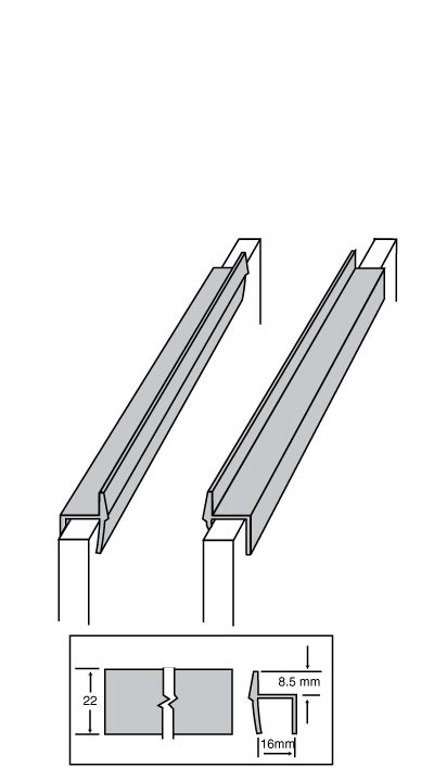 5/8" Hanging File Rail, Black 4 Ft - HANDYCT