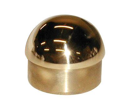 2" Brass Rail and Fittings,2" Half Ball End Cap - HANDYCT