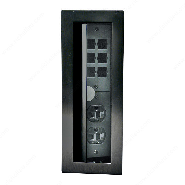 Metal Power and Data Boxes, Finish Black, Features Rectangular, Power ...