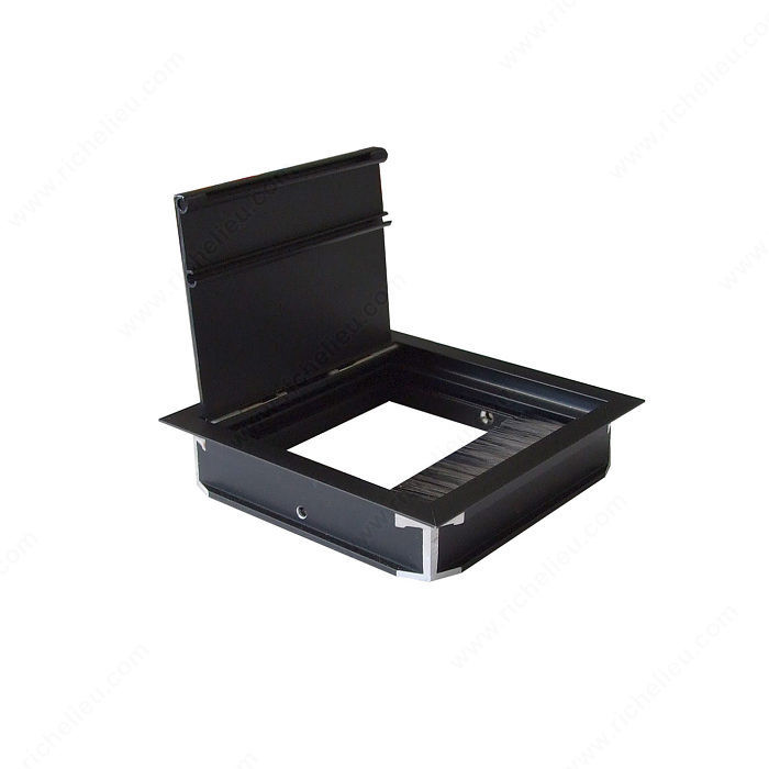 Square Grommet with Brush, Finish Black - HANDYCT
