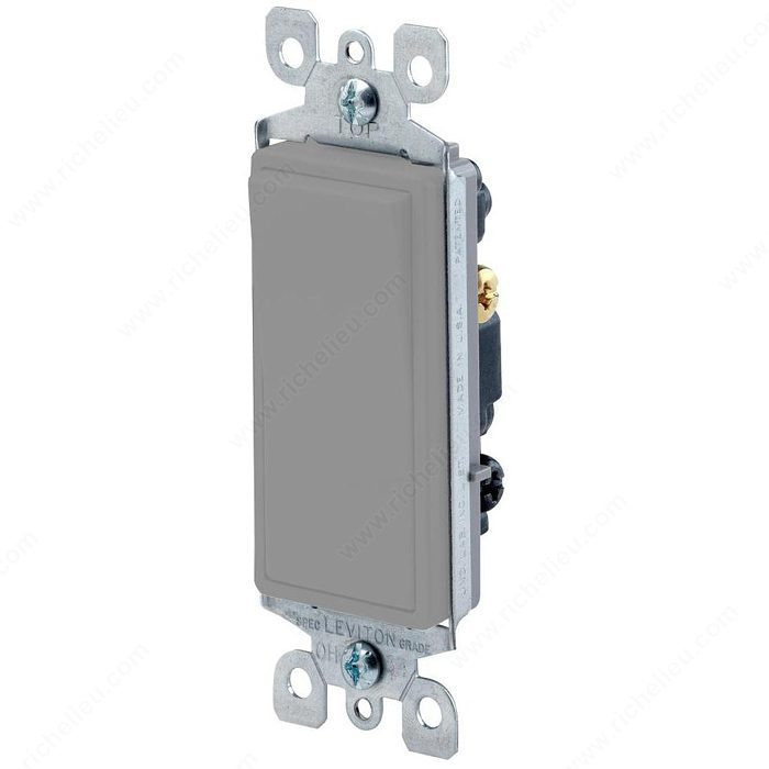 Decora 3-Way Rocker Switch, Finish Grey - HANDYCT