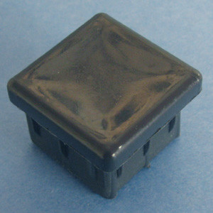 Square Tube Cap Black 1", Pkg of 100 - HANDYCT