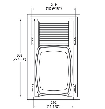 Waste Bin Pull-Out, Kesseböhmer Single Bottom Mount, Frame Only, PRO ...